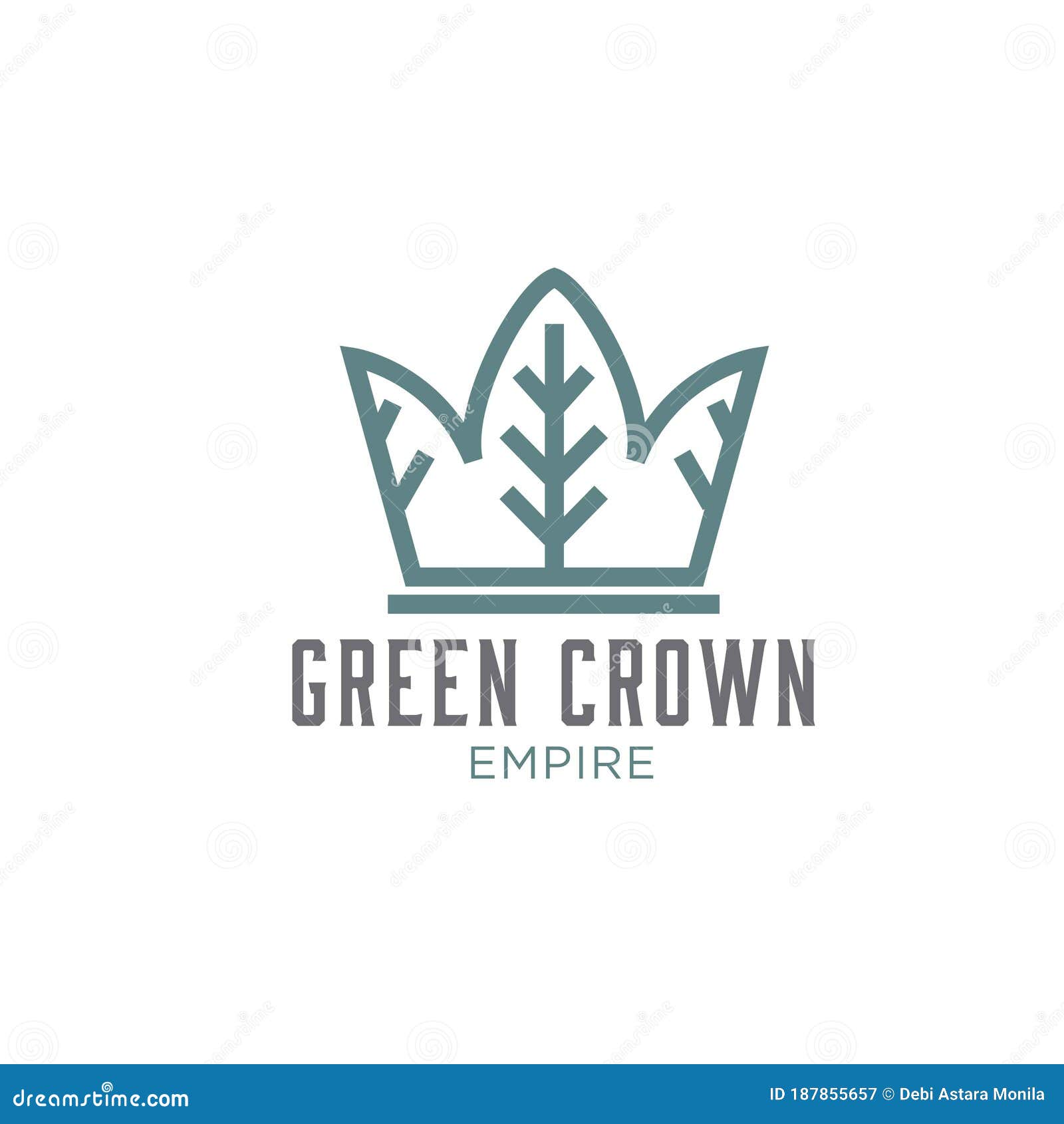 King Queen Crown Leaf Flower Plant Nature Logo Design Stock Vector ...