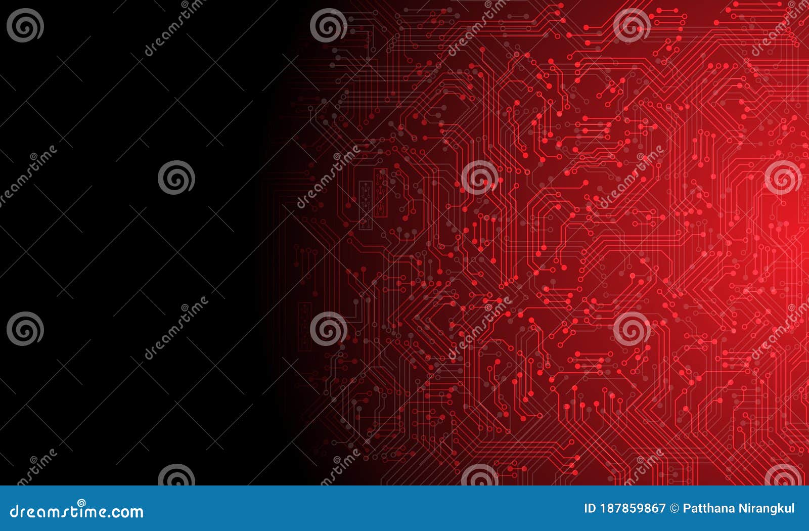 Abstract Technology Red Circuit Mainboard Computer Cyber with Black ...