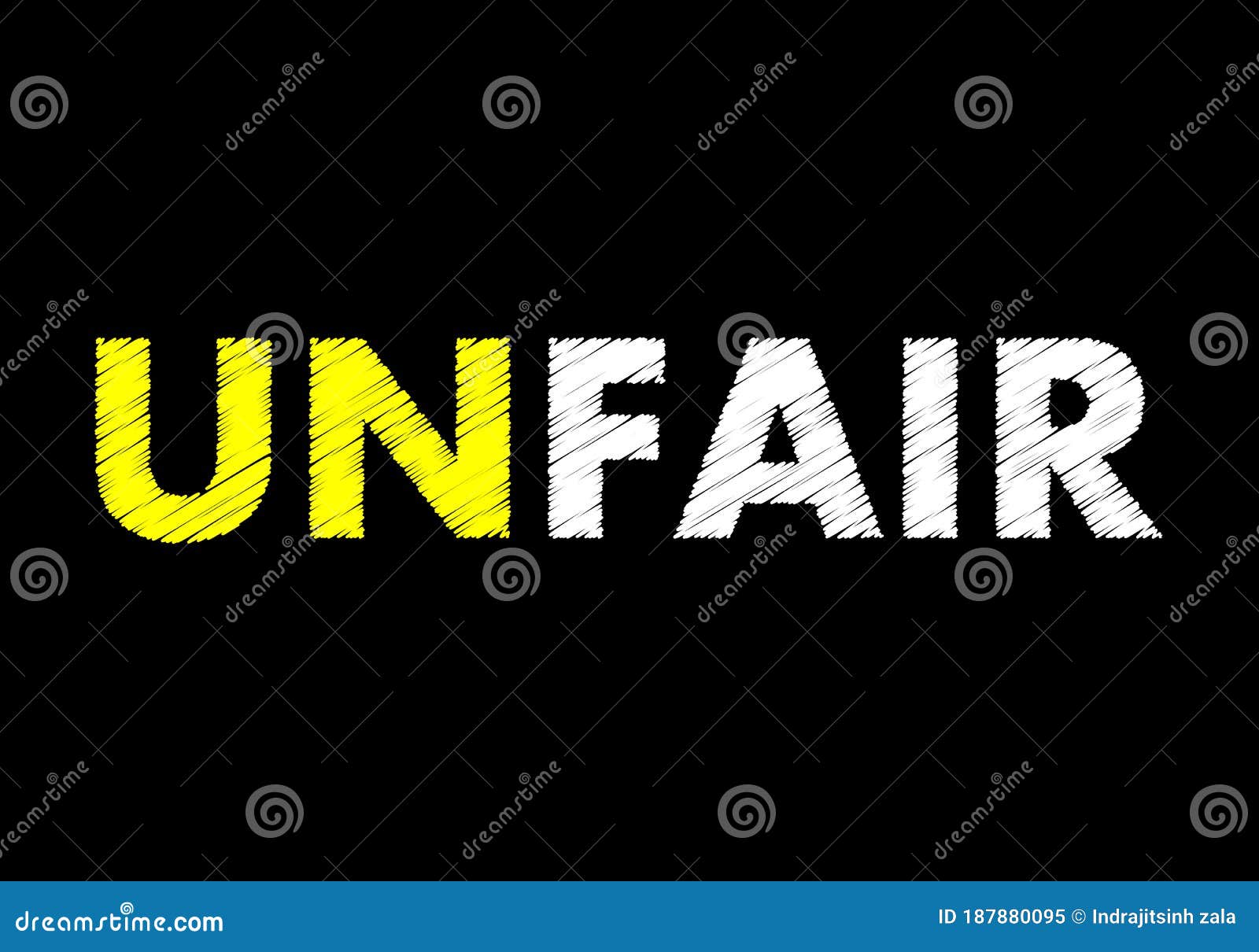 Unfair Writing Text on Black Chalkboard. Stock Vector - Illustration of ...
