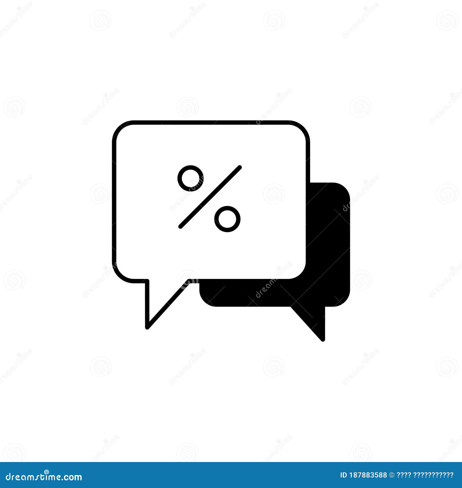 Speech Bubble, Dialog about Sales Line Icon. Stock Vector ...