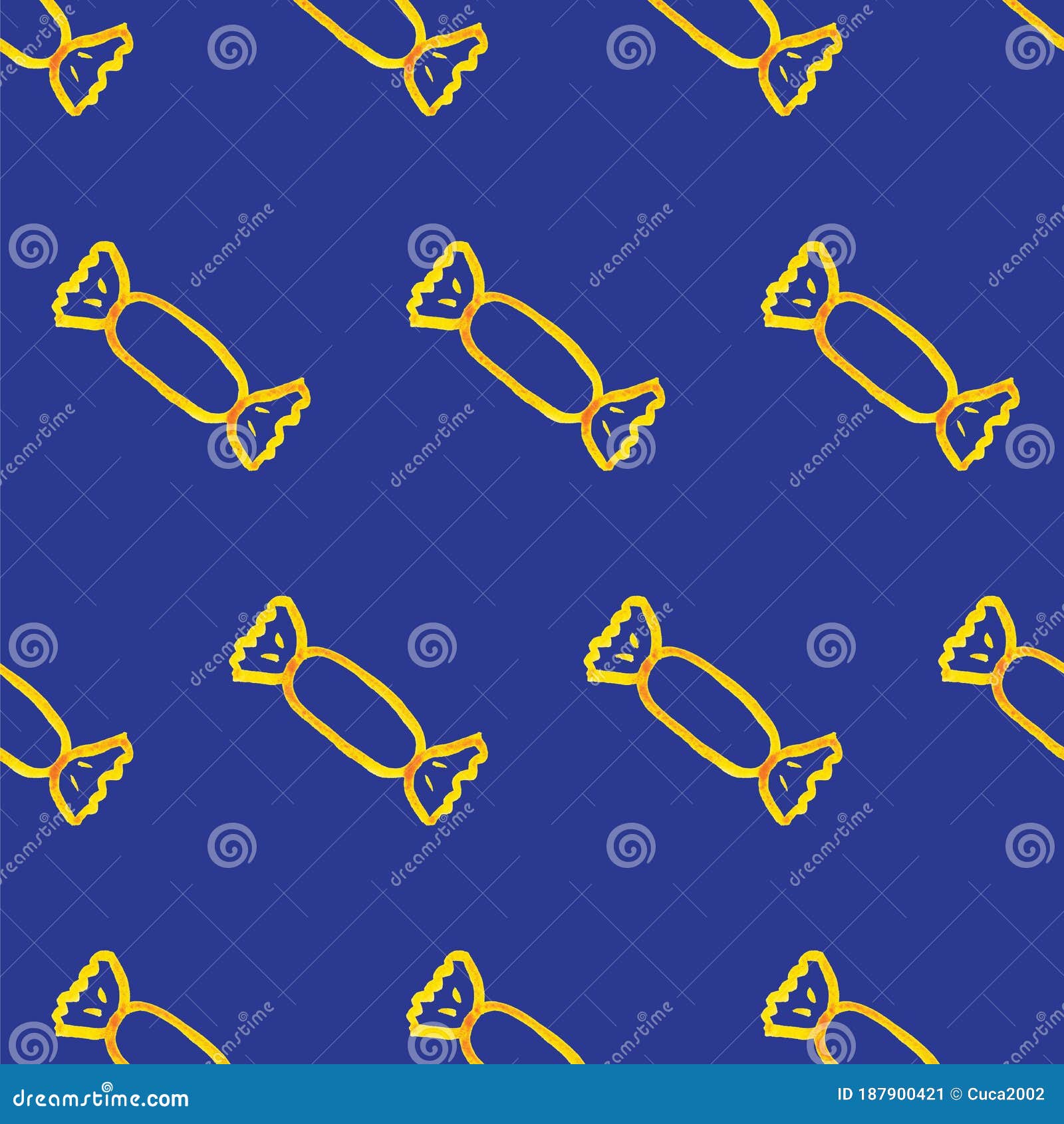 Candy In Red Yellow Blue Wrapper Seamless Pattern With Sweetmeats For ...