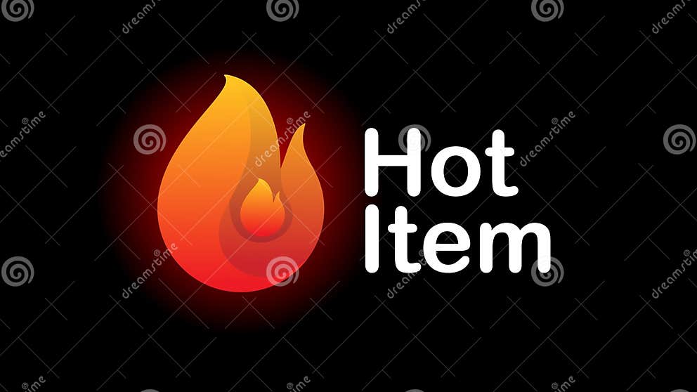 Hot Item Icon. Hot Sale. Hot Product. Modern Icon in Black Background ...