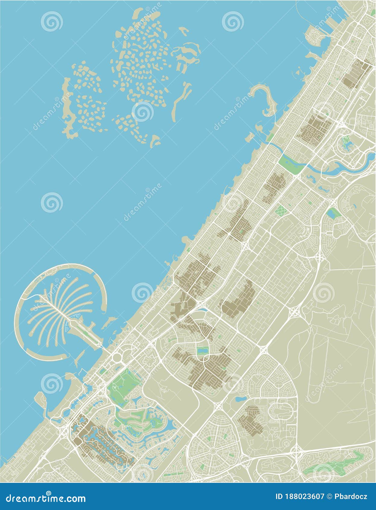 Vector city map of Dubai. stock vector. Illustration of metropolis ...