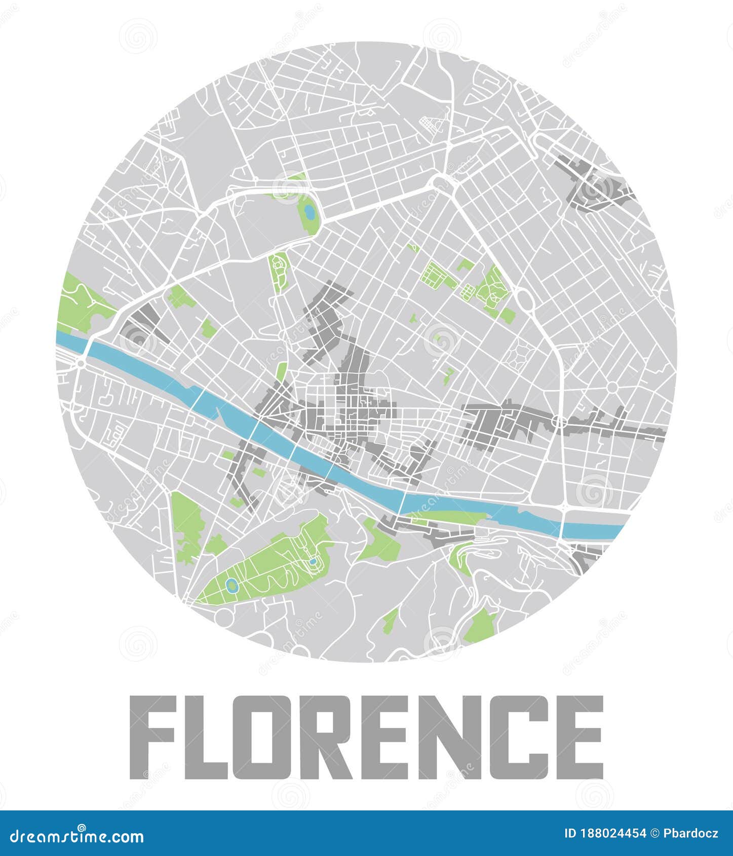 Florence City Skyline Cartoon Vector | CartoonDealer.com #92612311