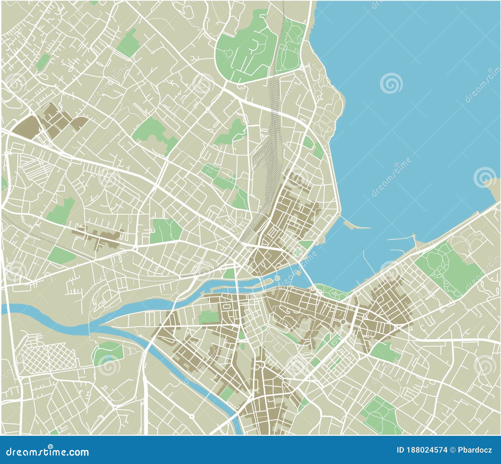 Vector city map of Geneva. stock vector. Illustration of plan - 188024574