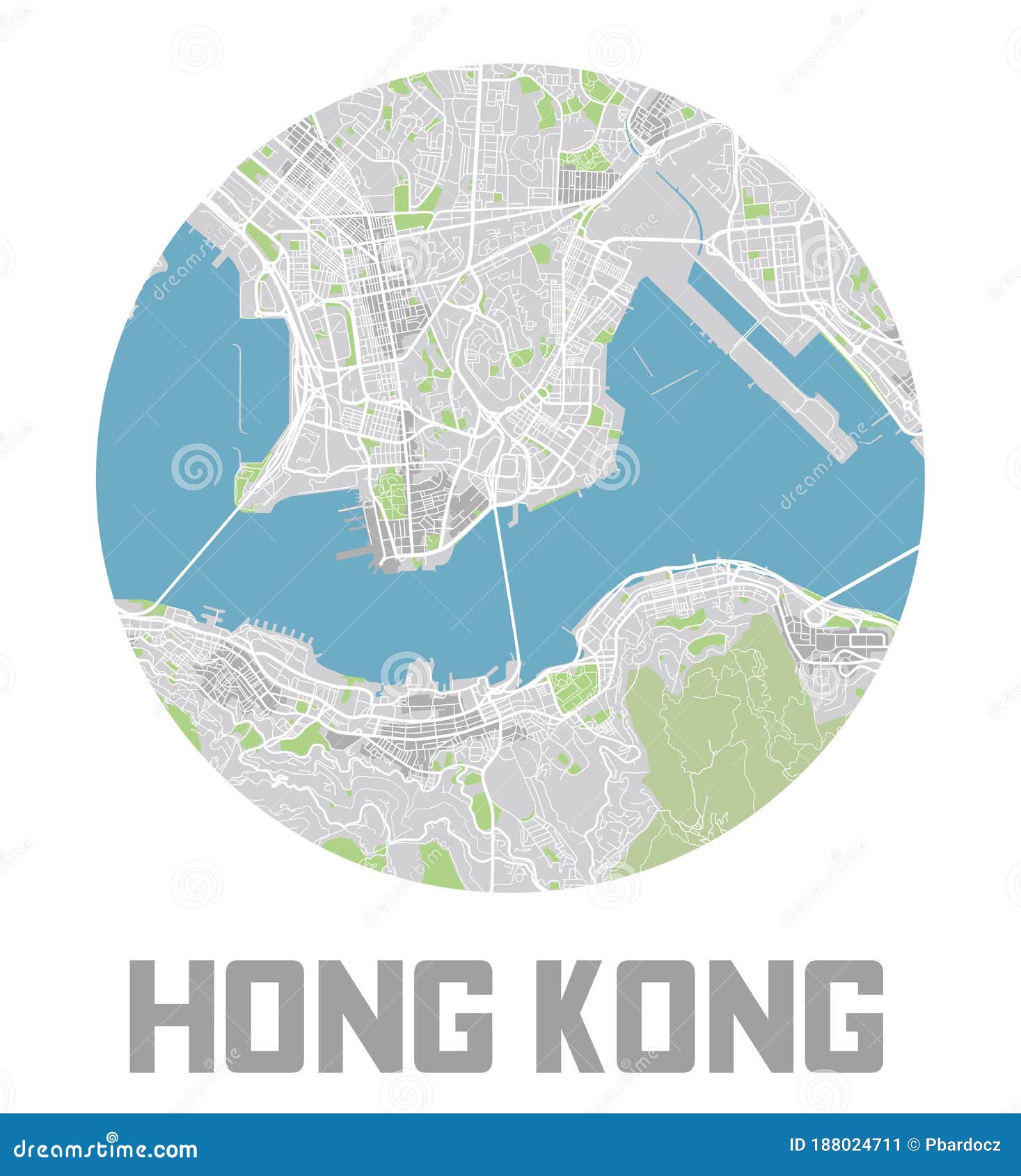 Minimalistic Hong Kong City Map Icon. Stock Vector - Illustration of ...