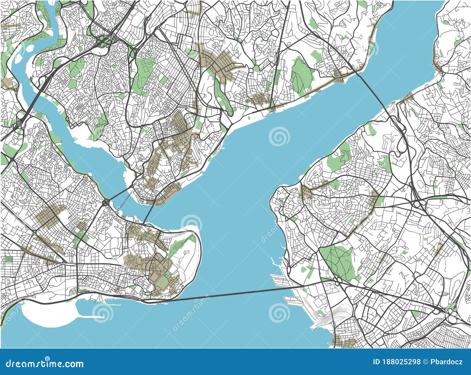Colorful Istanbul Vector City Map. Stock Vector - Illustration of ...