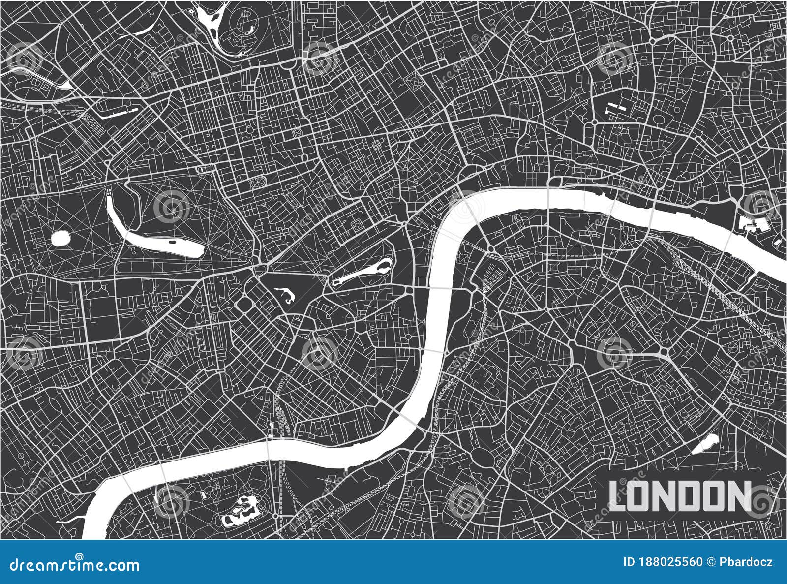 Minimalistic London City Map Poster Design. Stock Vector - Illustration ...
