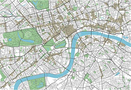 Colorful London Vector City Map. Stock Vector - Illustration of olive ...
