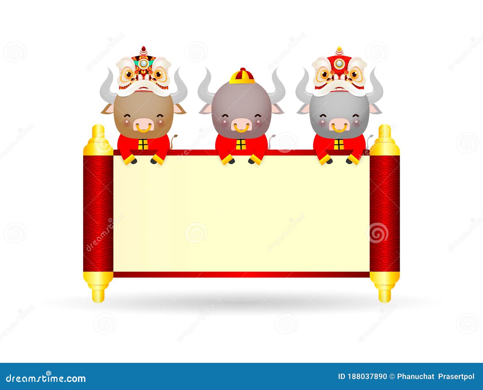 Happy Chinese New Year 2021 of the Ox Zodiac Poster Design with Ox ...