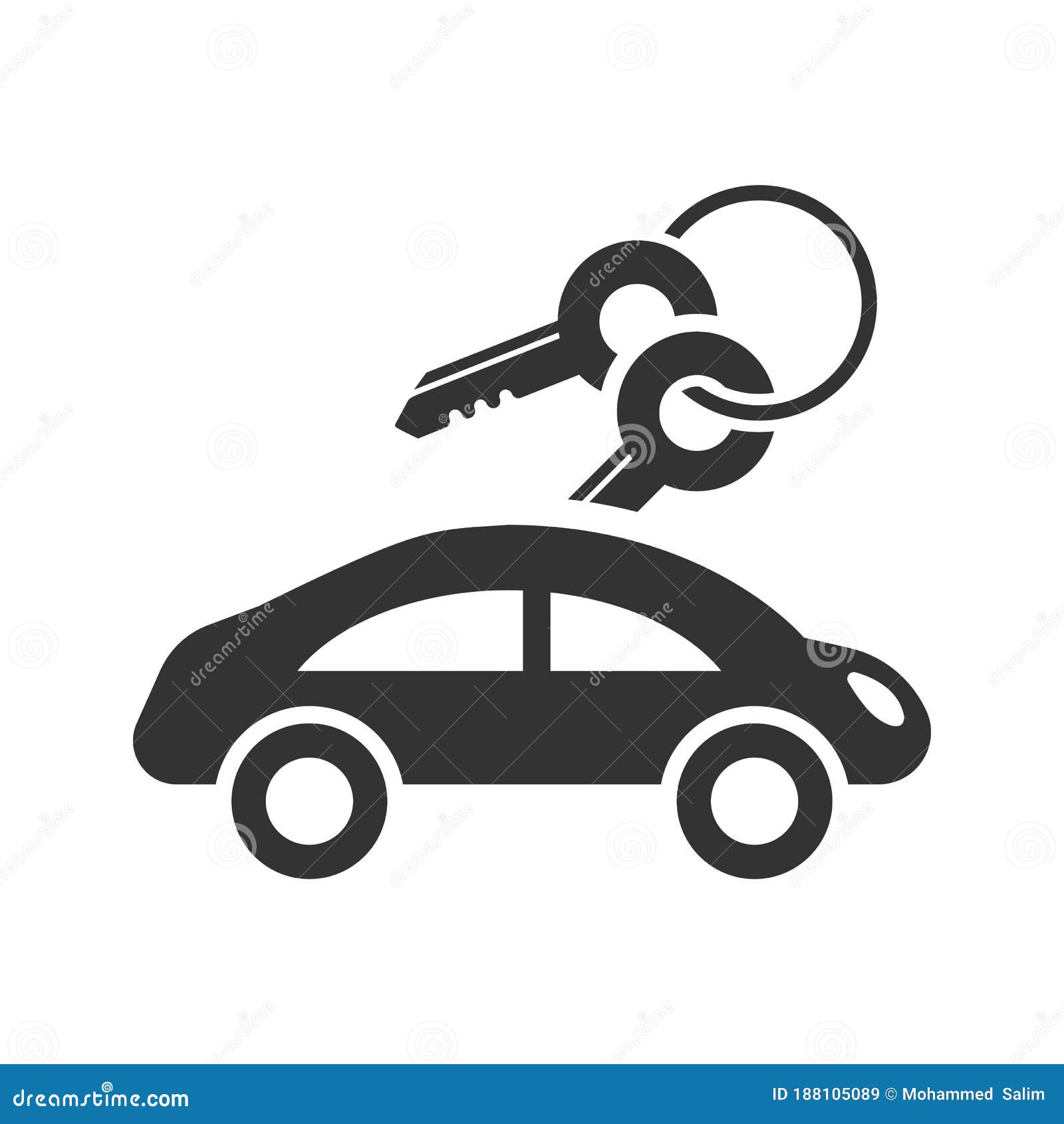 Car Rental Icon Vector Graphics Stock Vector - Illustration of rent ...