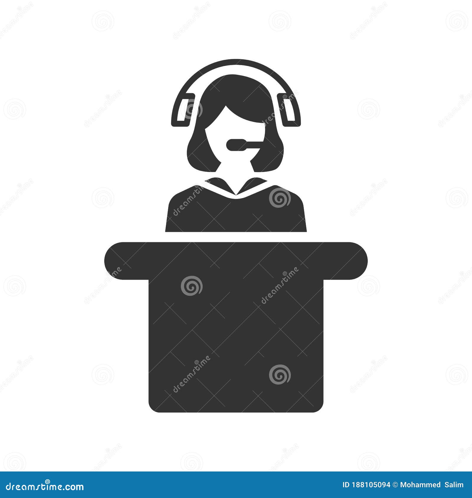 Support Desk Icon. Vector Graphics Stock Vector - Illustration of ...