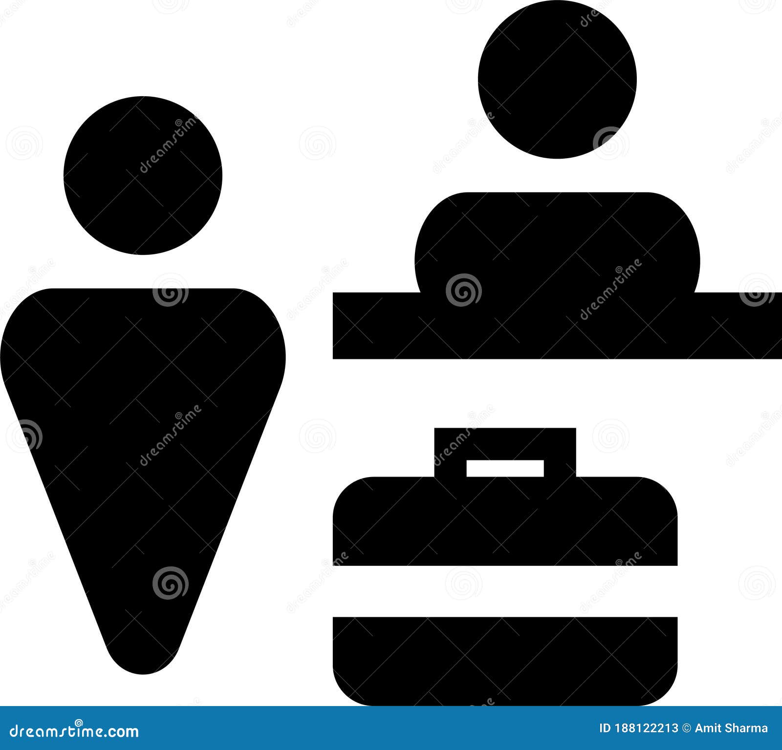 Airport Check in Icon Sign and Symbol Stock Illustration - Illustration ...