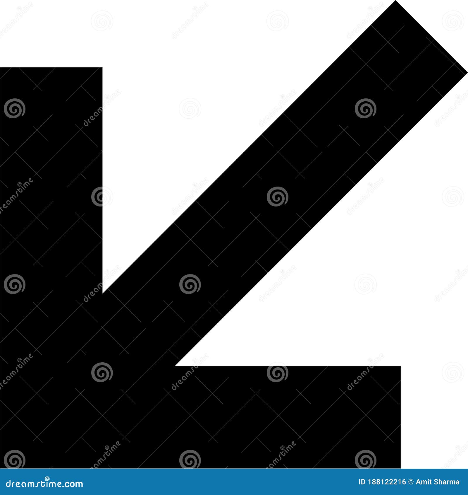 Black Arrow Left Down Direction Sign and Symbol Stock Illustration ...