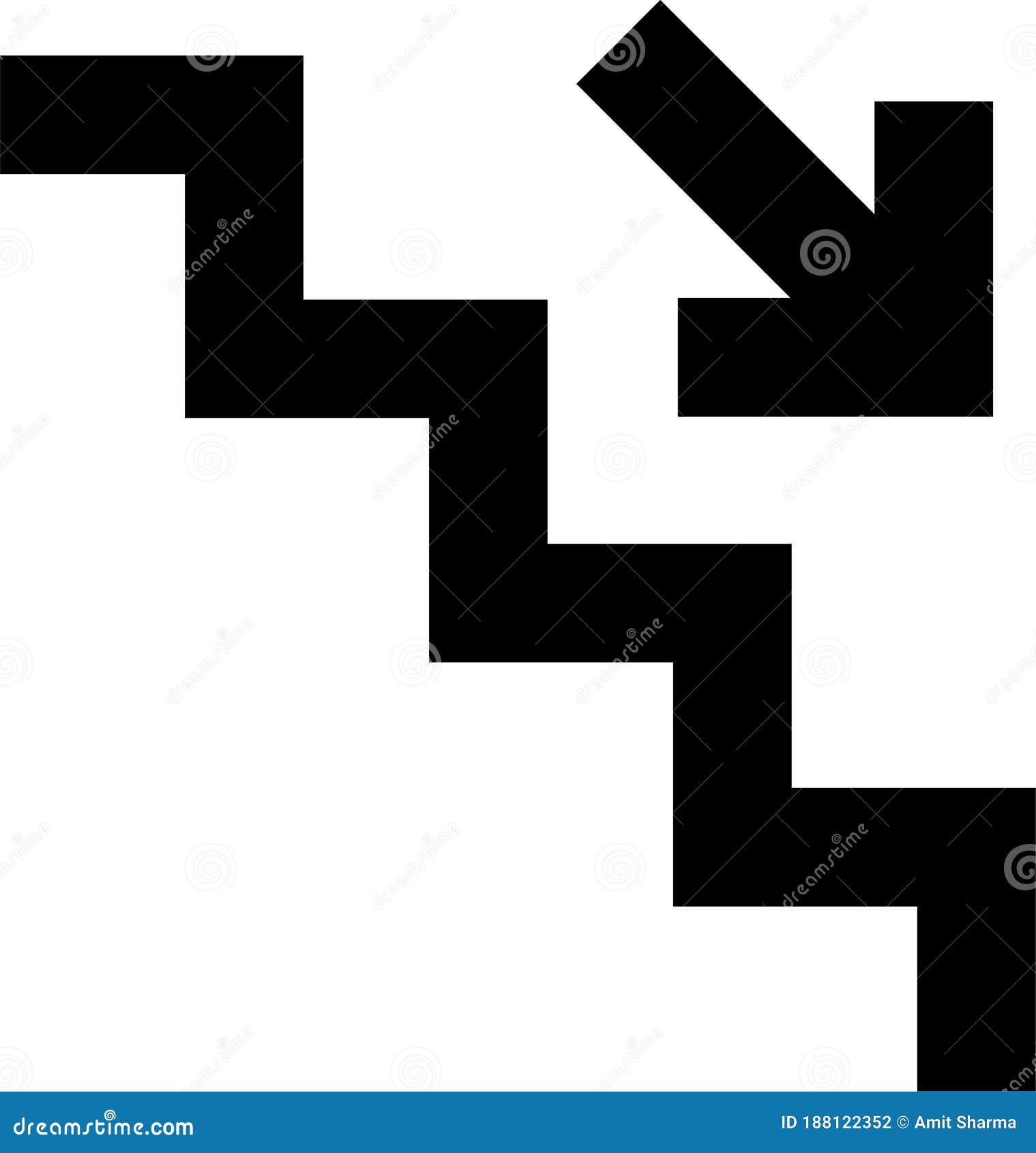 Downstairs Directional Sign and Symbol Icon Illustration Stock ...