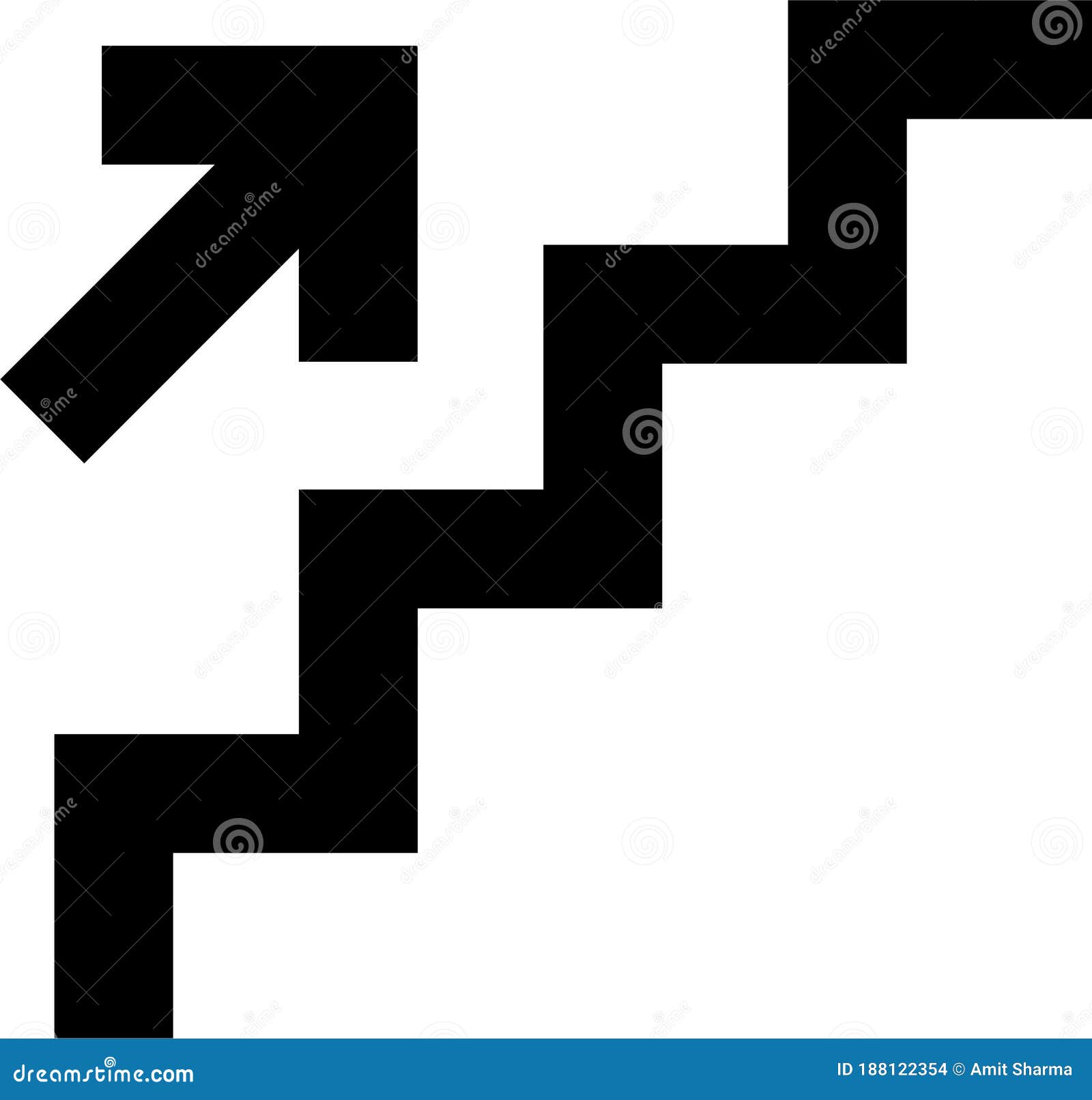 Upstairs Sign and Symbol Icon Black and White Illustration Stock ...