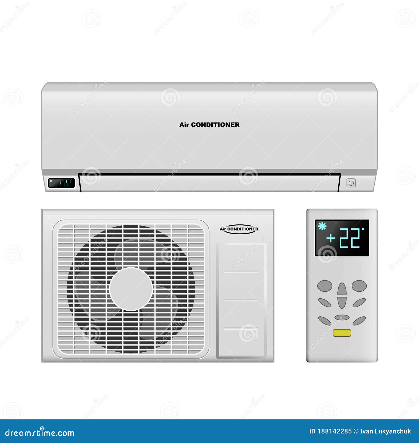 Split System Air Conditioner. Cool and Cold Climate Control System ...