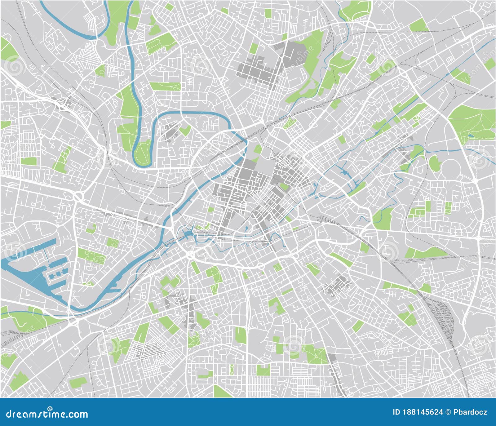 Vector City Map of Manchester. Stock Vector - Illustration of ancient ...