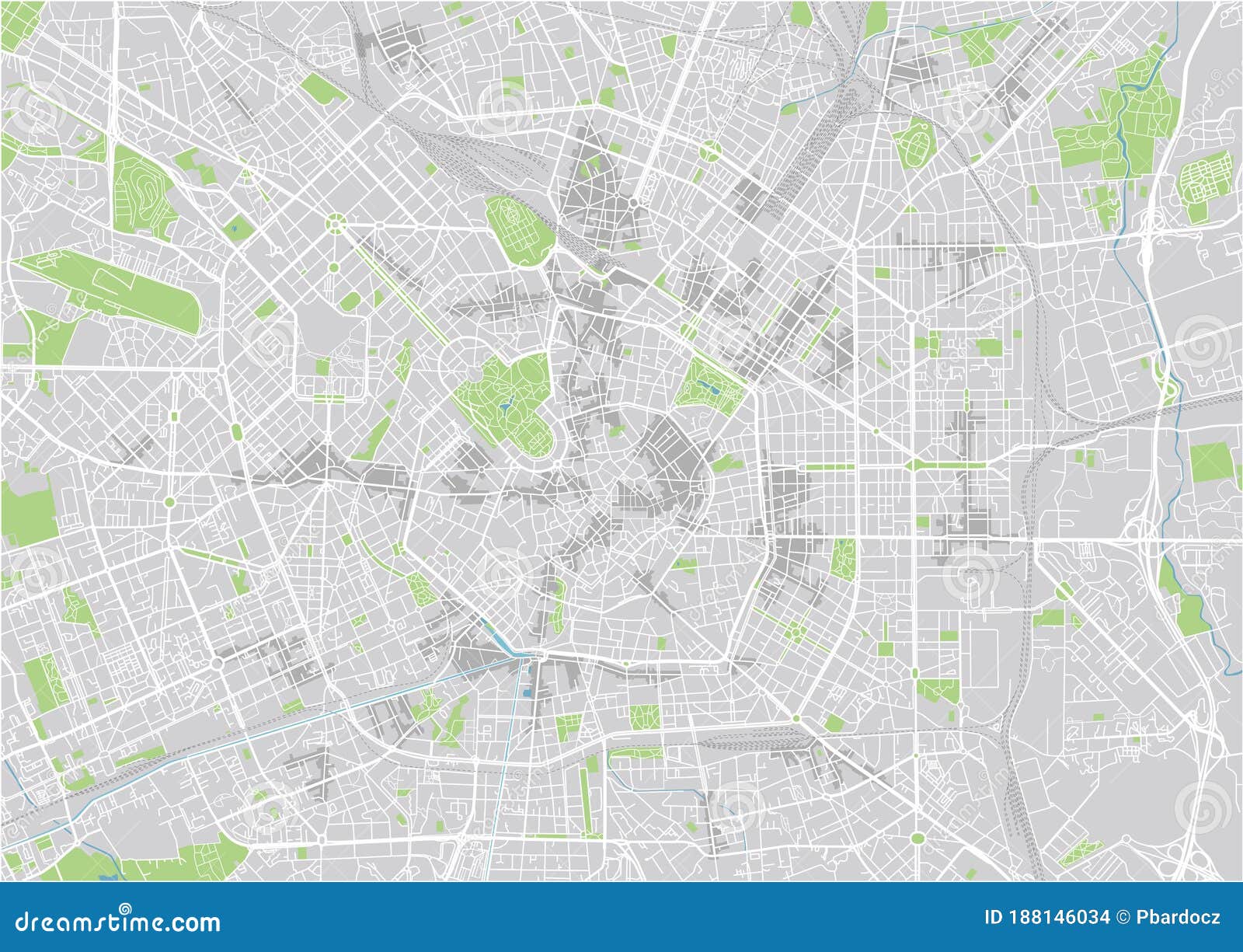 Vector city map of Milan. stock vector. Illustration of city - 188146034