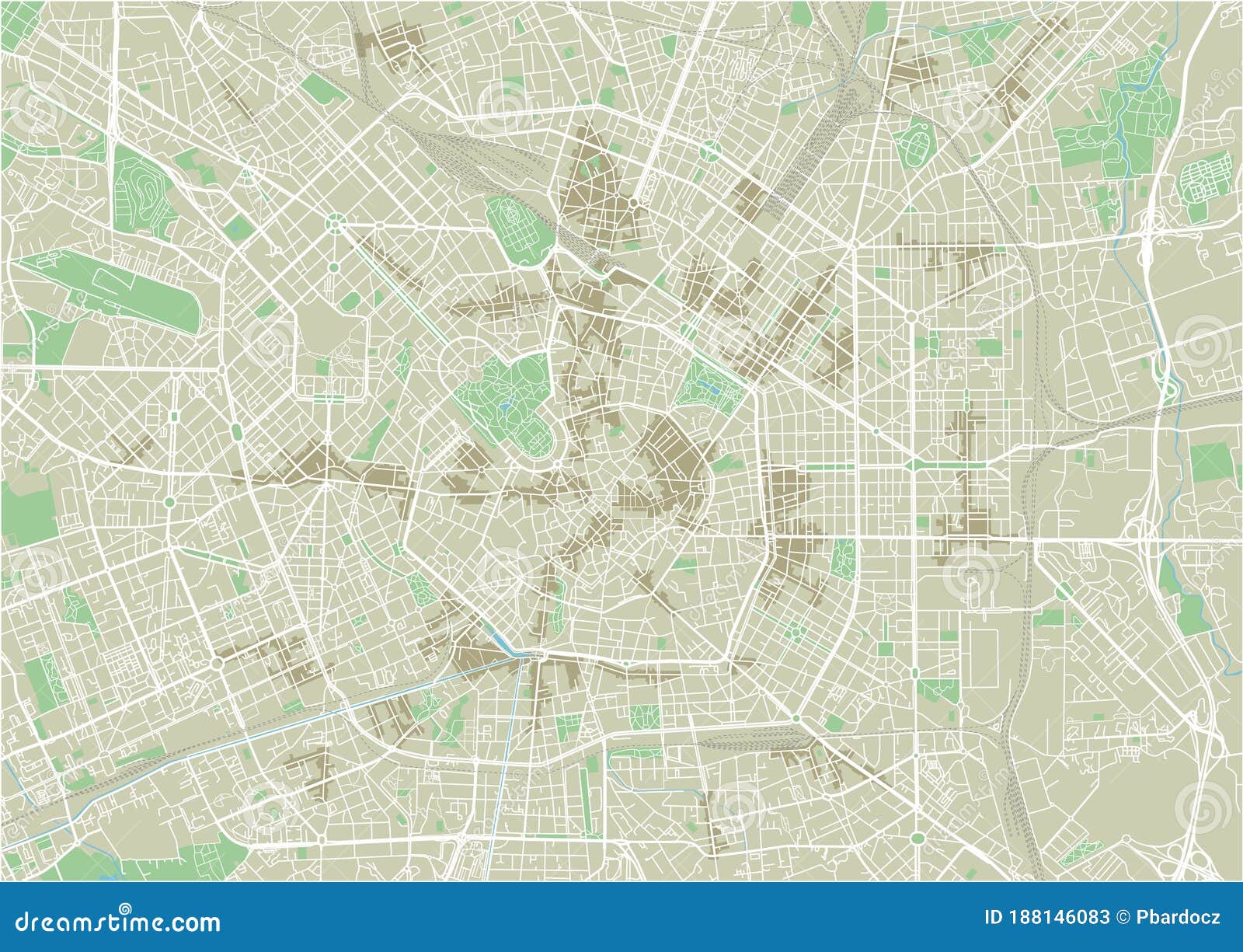 Vector city map of Milan. stock vector. Illustration of residential ...