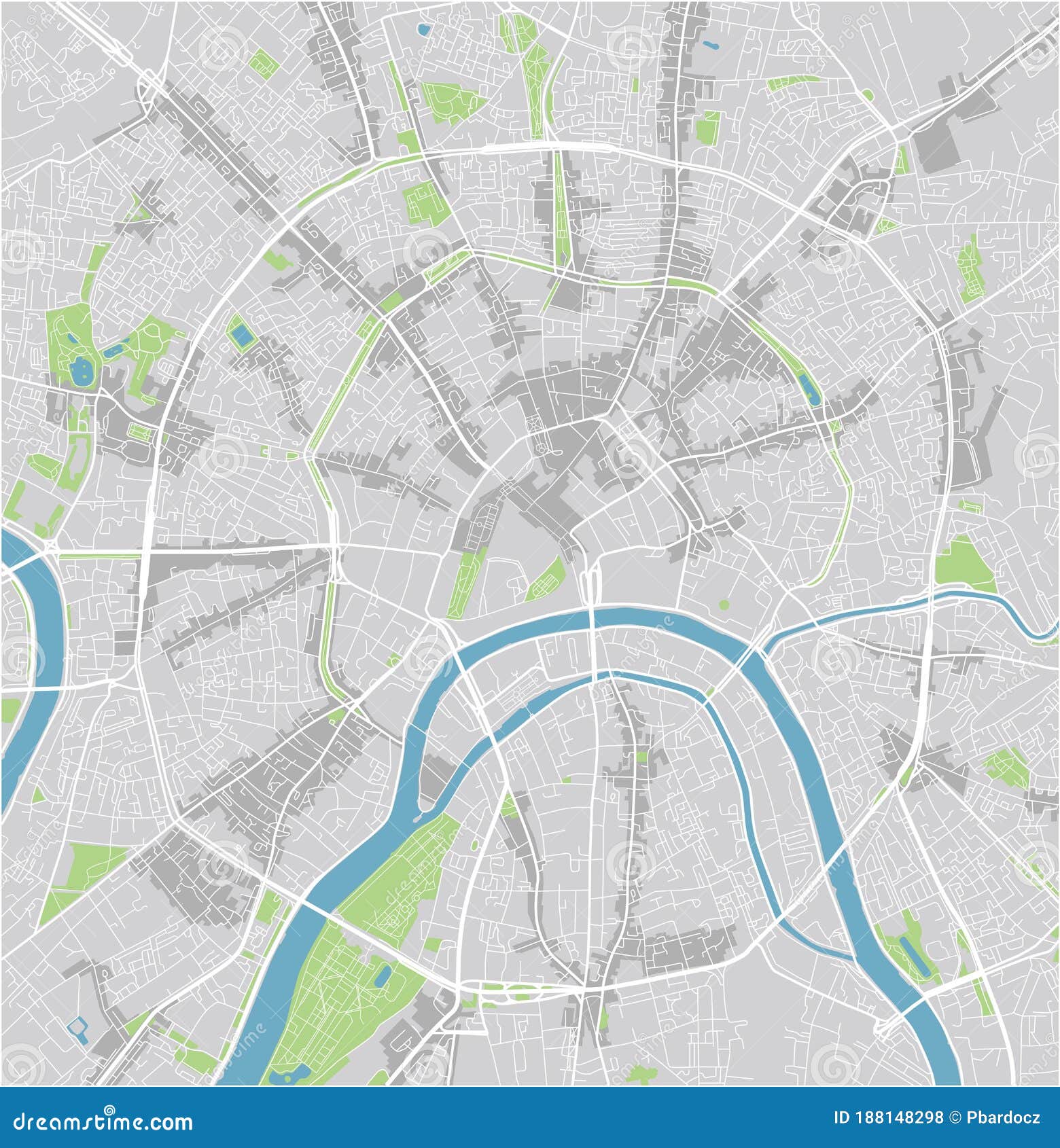 Vector city map of Moscow. stock vector. Illustration of icon - 188148298
