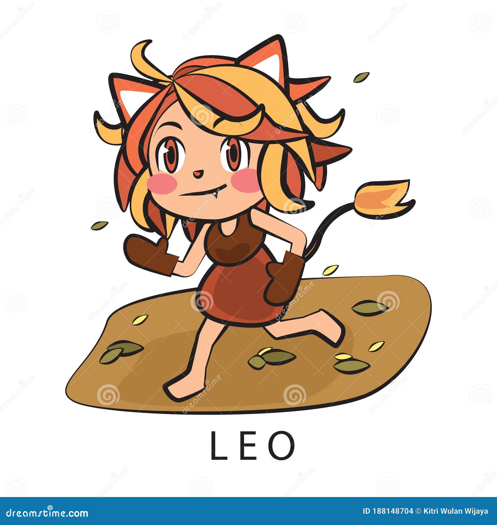 Zodiac Horoscope Sign Vector Illustration Leo Girl Stock Vector ...
