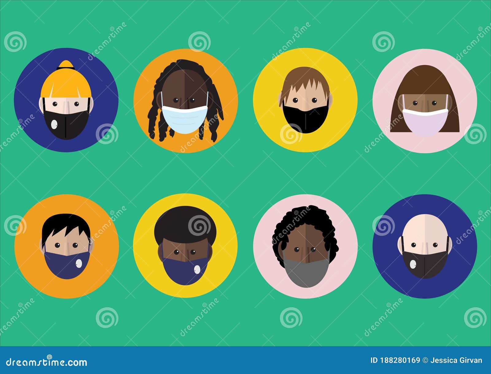 People Characters Wearing Face Masks Stock Vector - Illustration of ...