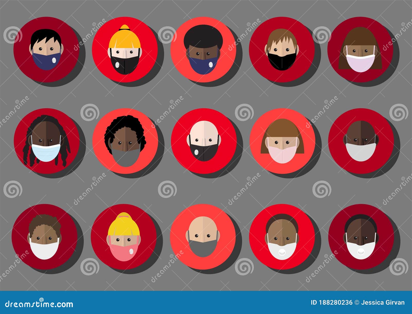 People Characters Wearing Face Masks Stock Vector - Illustration of ...