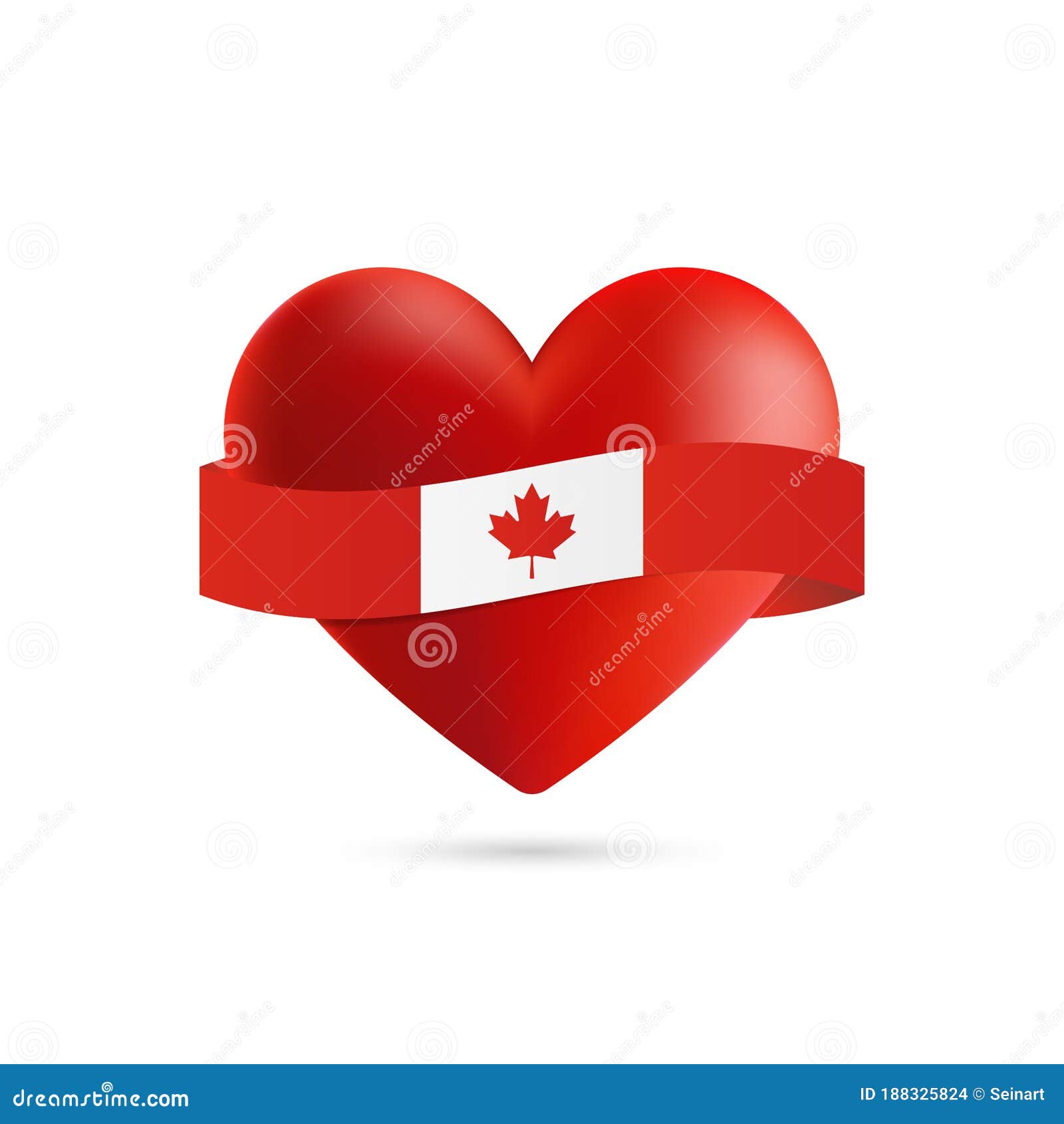 Heart with Waving Canada Flag. Vector Illustration. Stock Vector ...