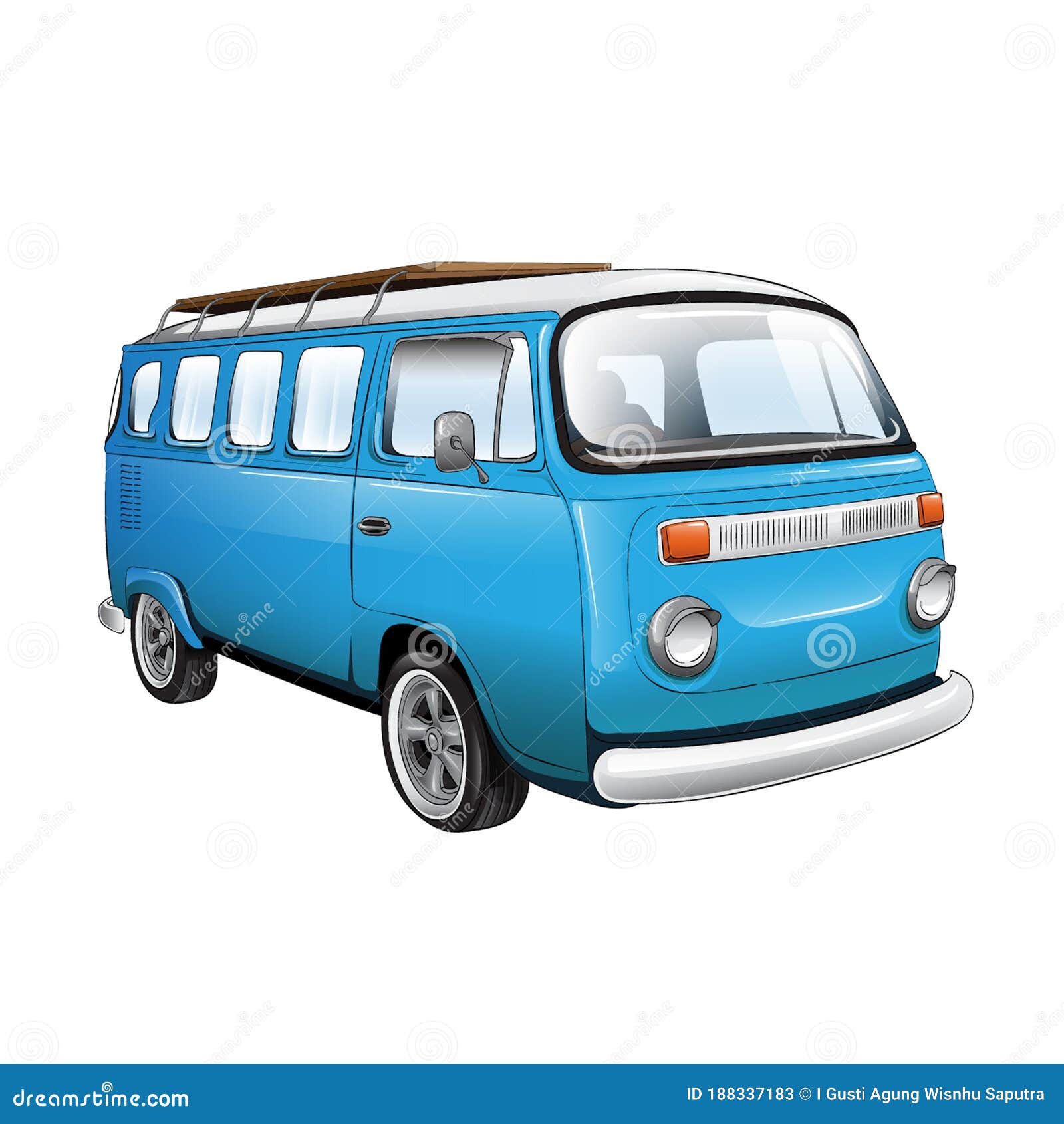 Combi Classic Car on Vector Illustration Stock Vector - Illustration of ...