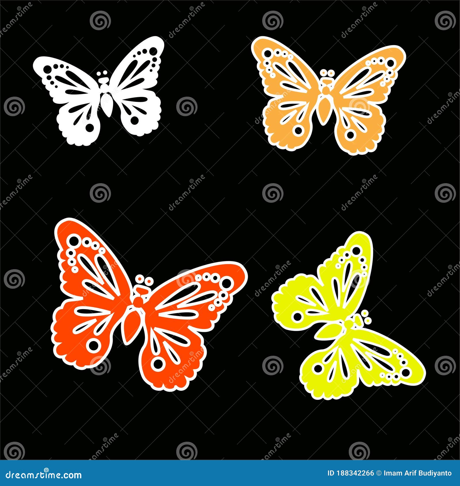 Vector Illustration of Colorful Butterfly Patterns Stock Vector ...