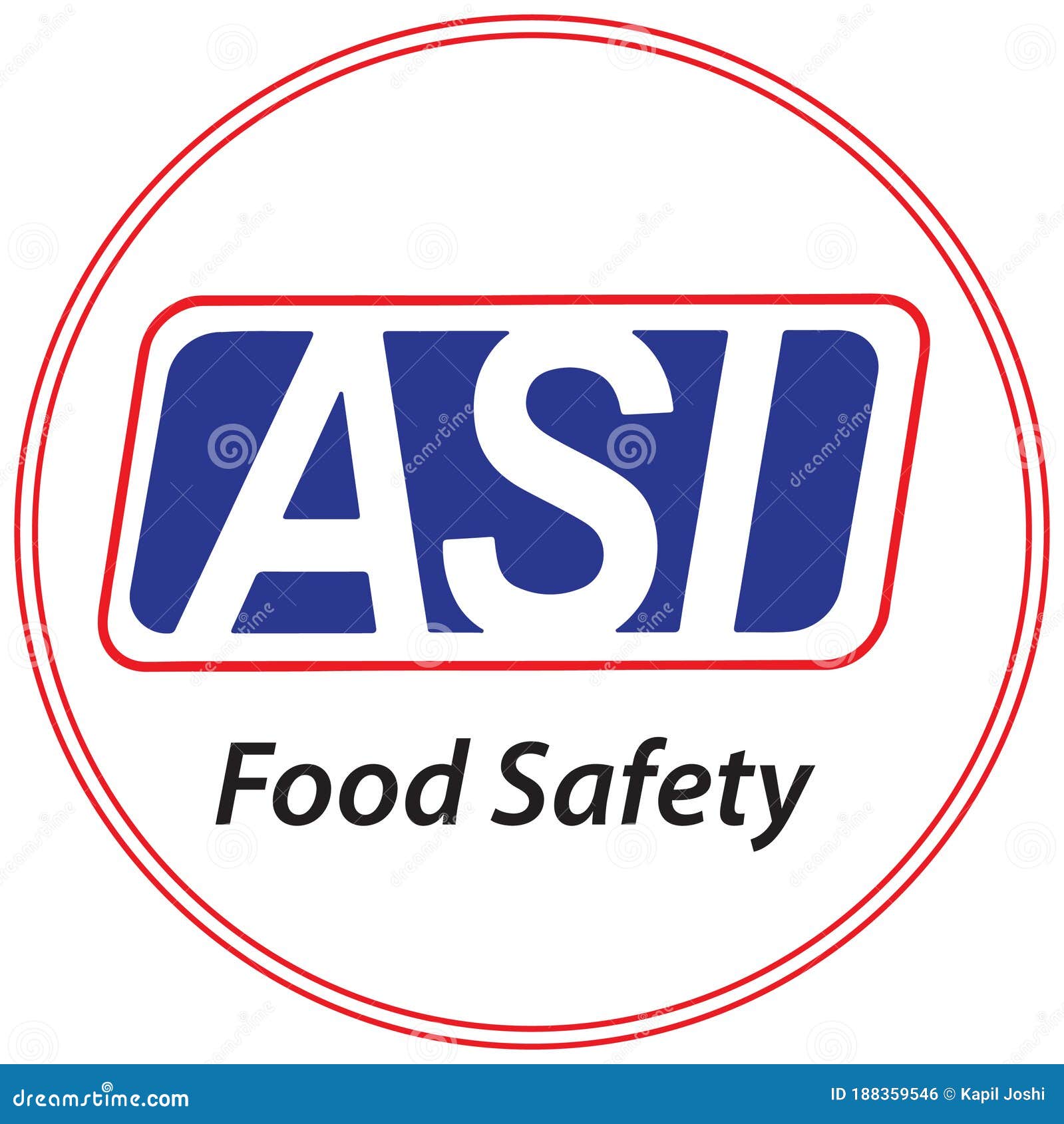 ASI Food Safety Icon in Two Round Circles Stock Vector - Illustration ...