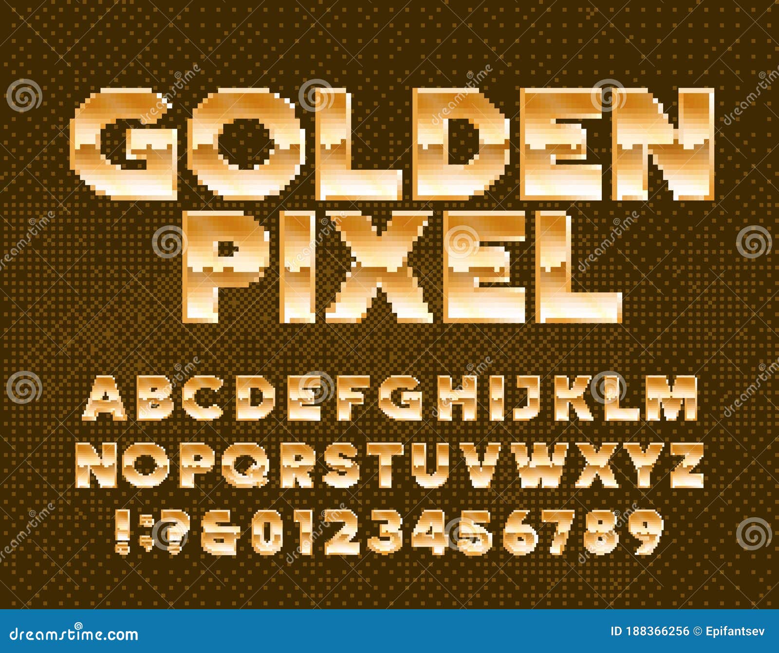 Pixel Alphabet Letters & Numbers. Fonts, Typeface Vector, Uppercase ...