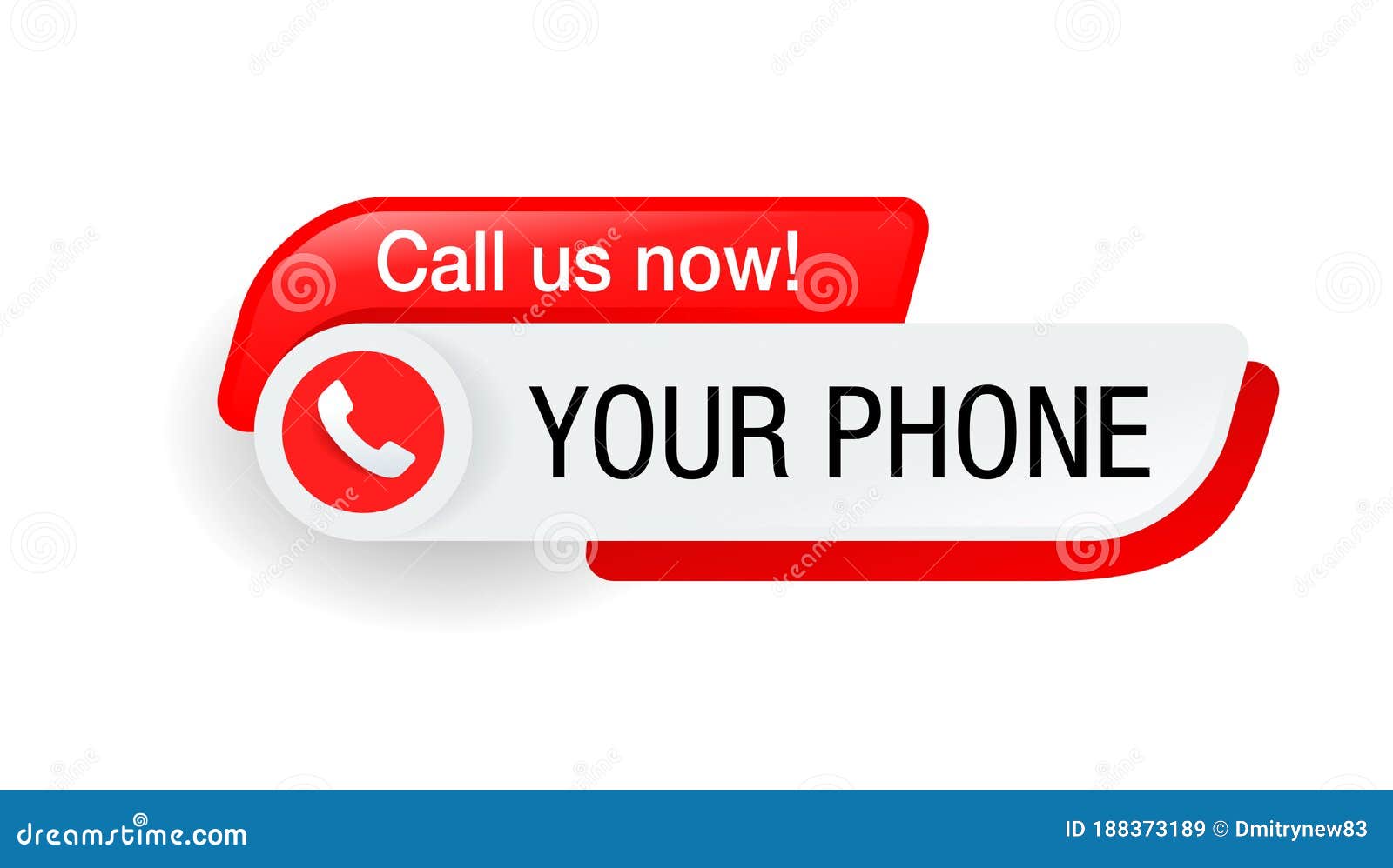 Call Us - Phone Button Template Stock Vector - Illustration of shape ...