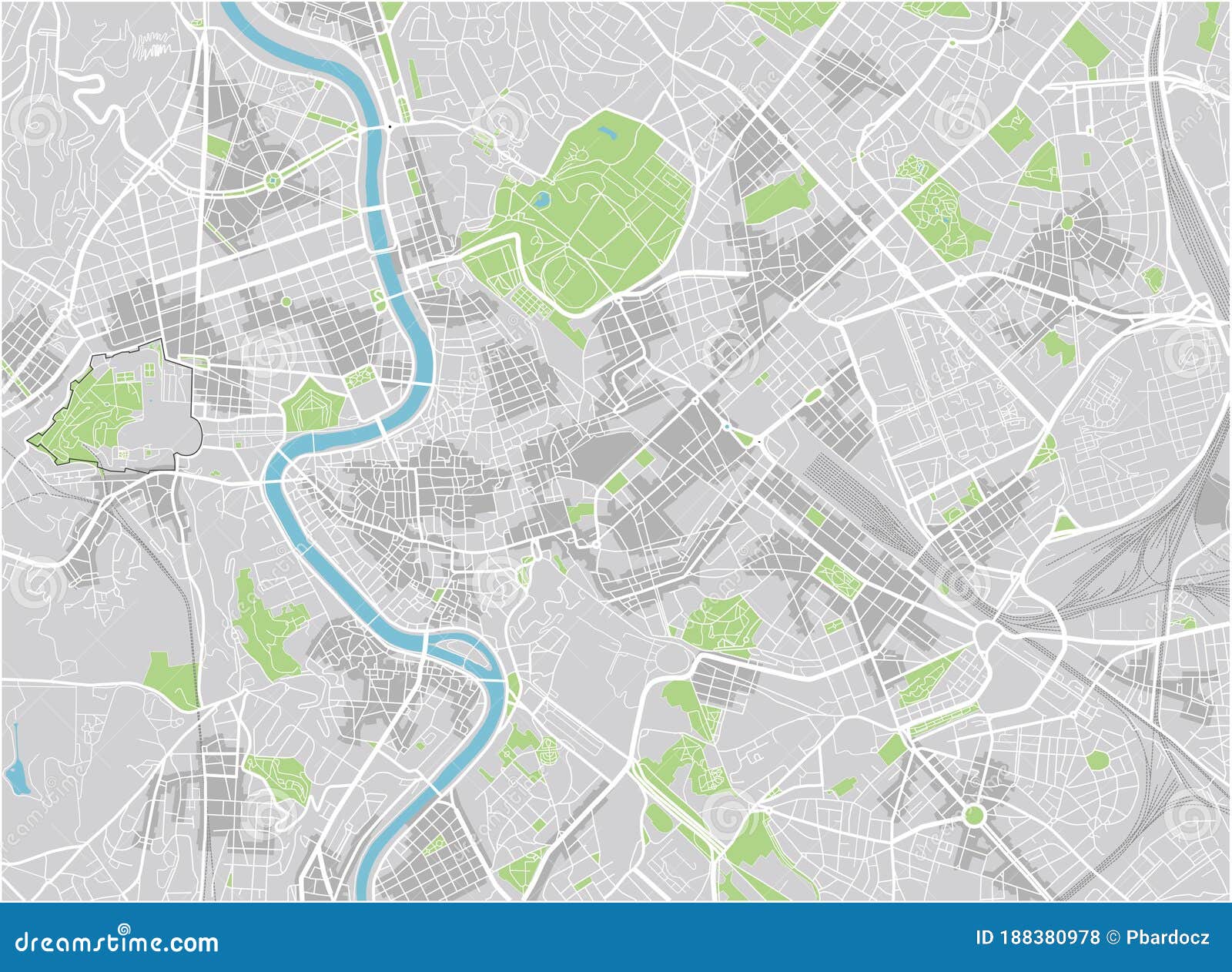 Vector city map of Rome. stock vector. Illustration of italian - 188380978
