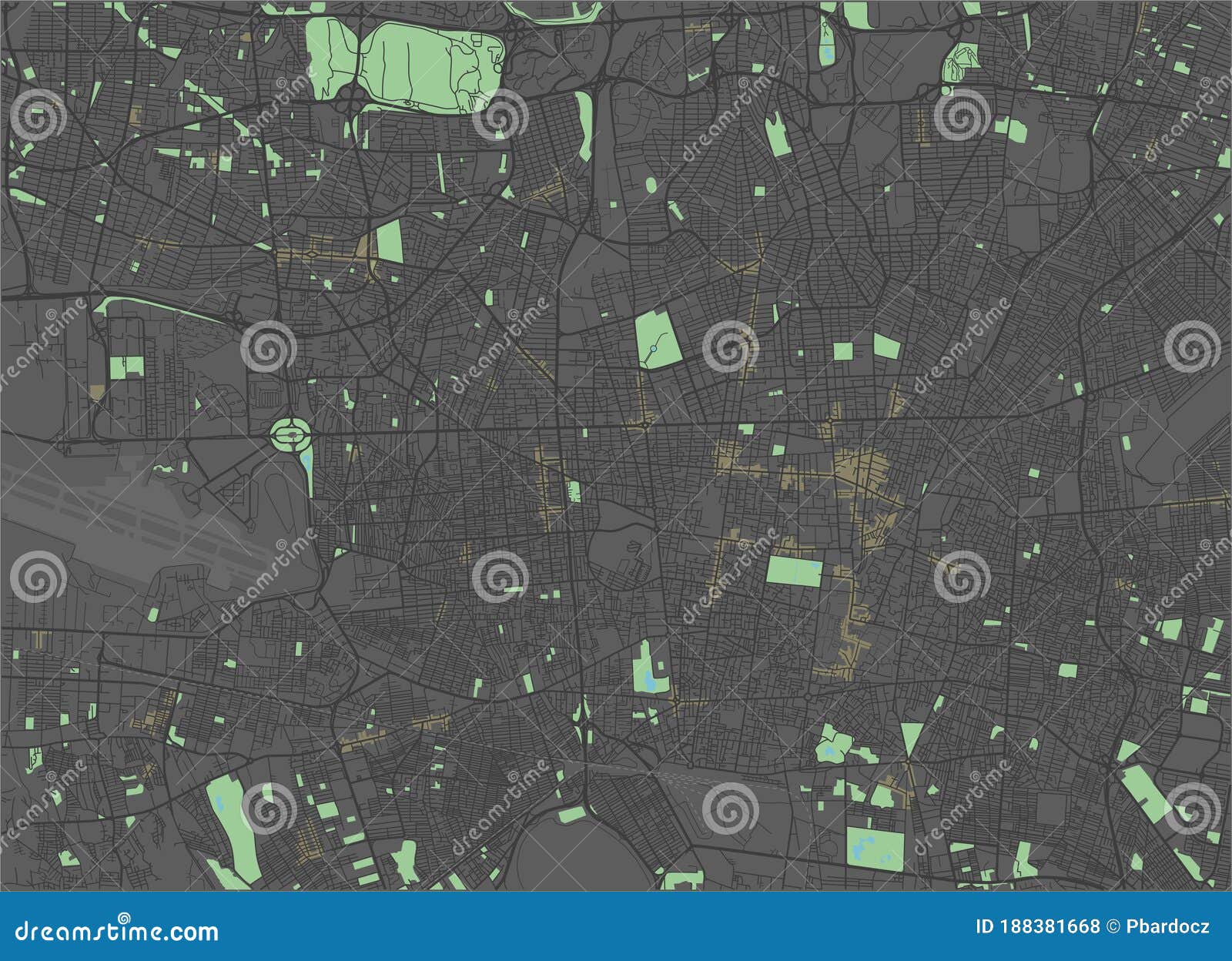 Tehran Vector Map with Dark Colors. Stock Vector - Illustration of ...