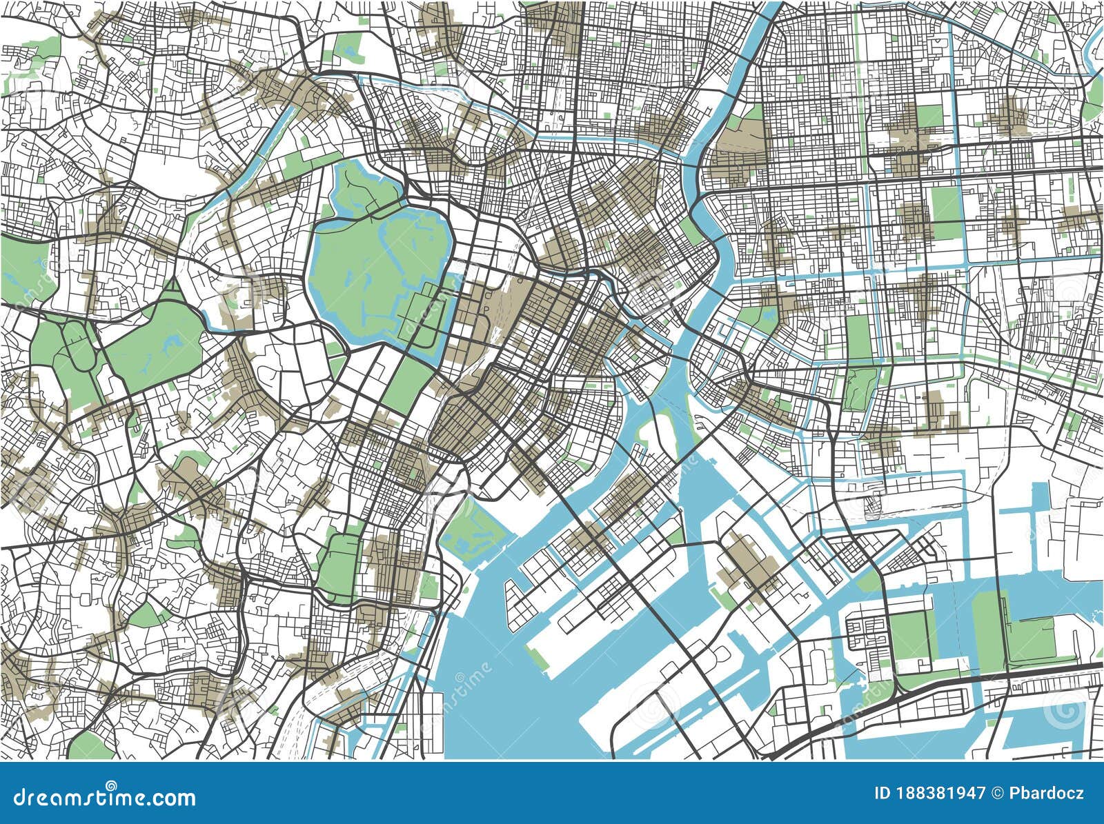 Colorful Tokyo Vector City Map. Stock Vector - Illustration of place ...