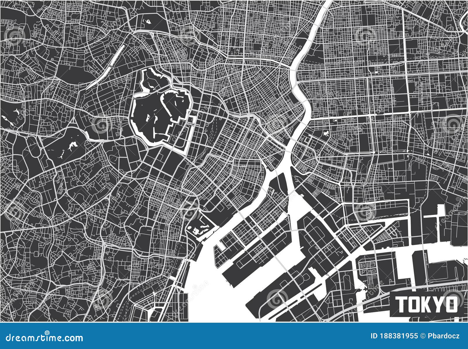 Minimalistic Tokyo City Map Poster Design. Stock Vector - Illustration ...