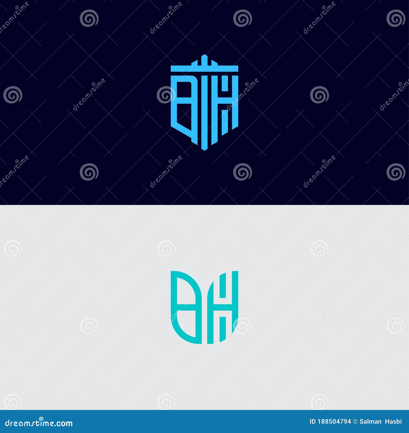 Logo Design Set,initial Letters of the BH Logo Icon. -Vectors Stock ...