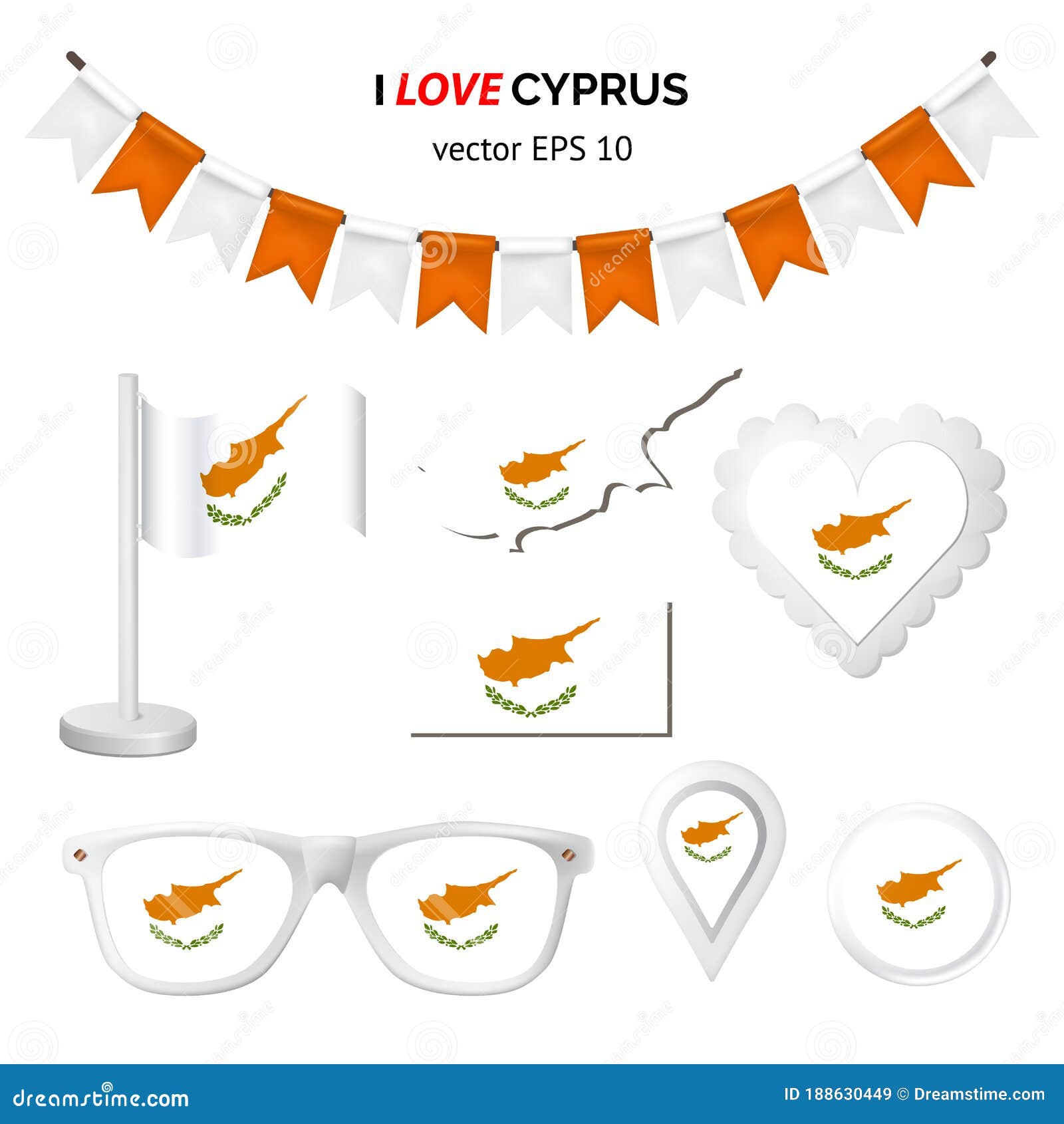Cyprus symbol set stock vector. Illustration of isolated - 188630449