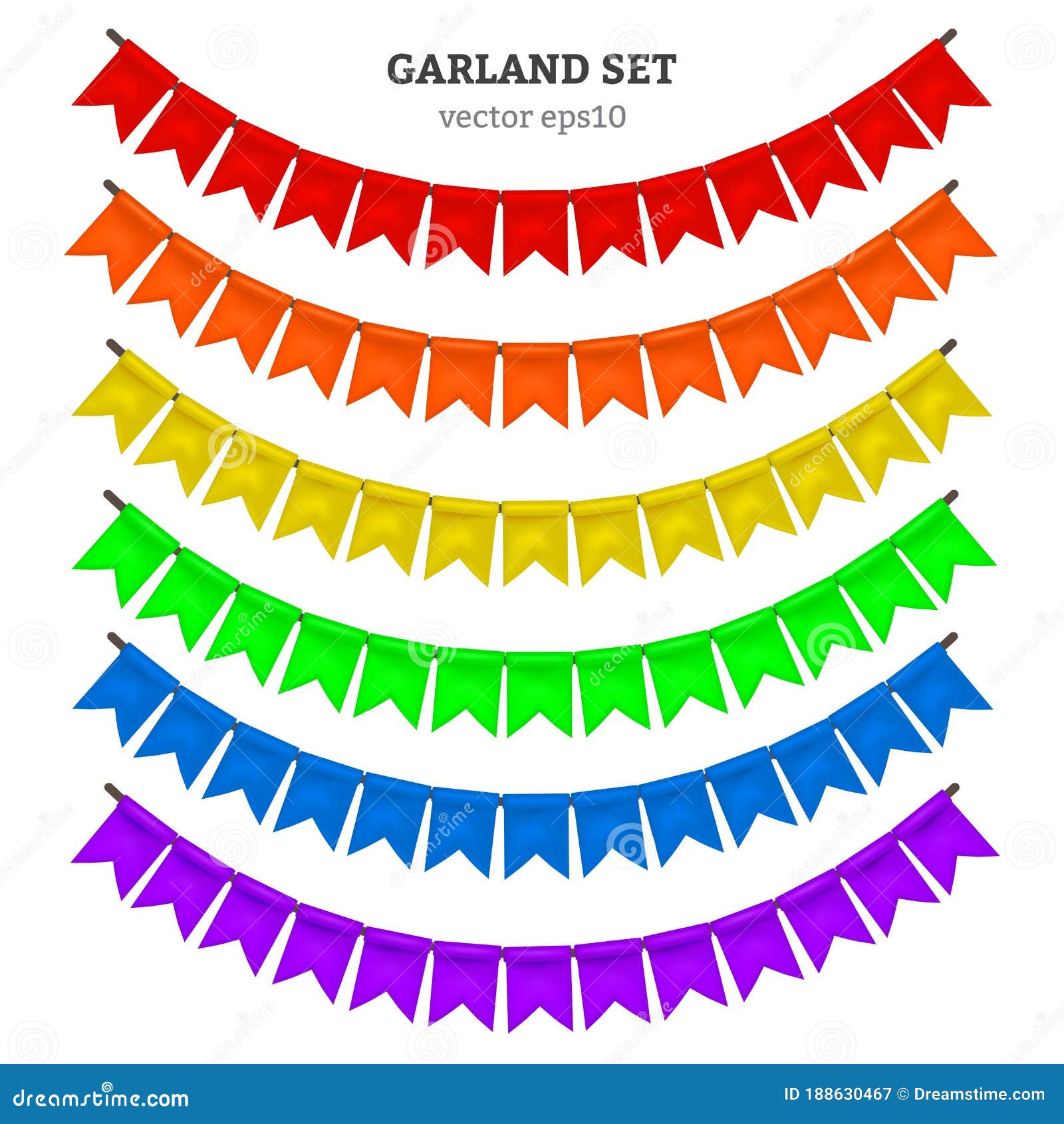 Colorful and Bright Garlands Stock Vector - Illustration of green, fair ...