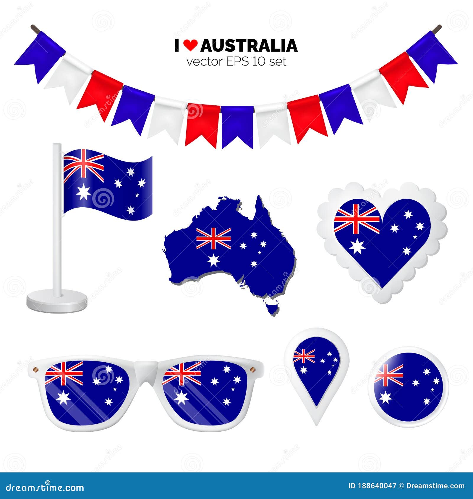 Australia symbol set stock vector. Illustration of shape - 188640047