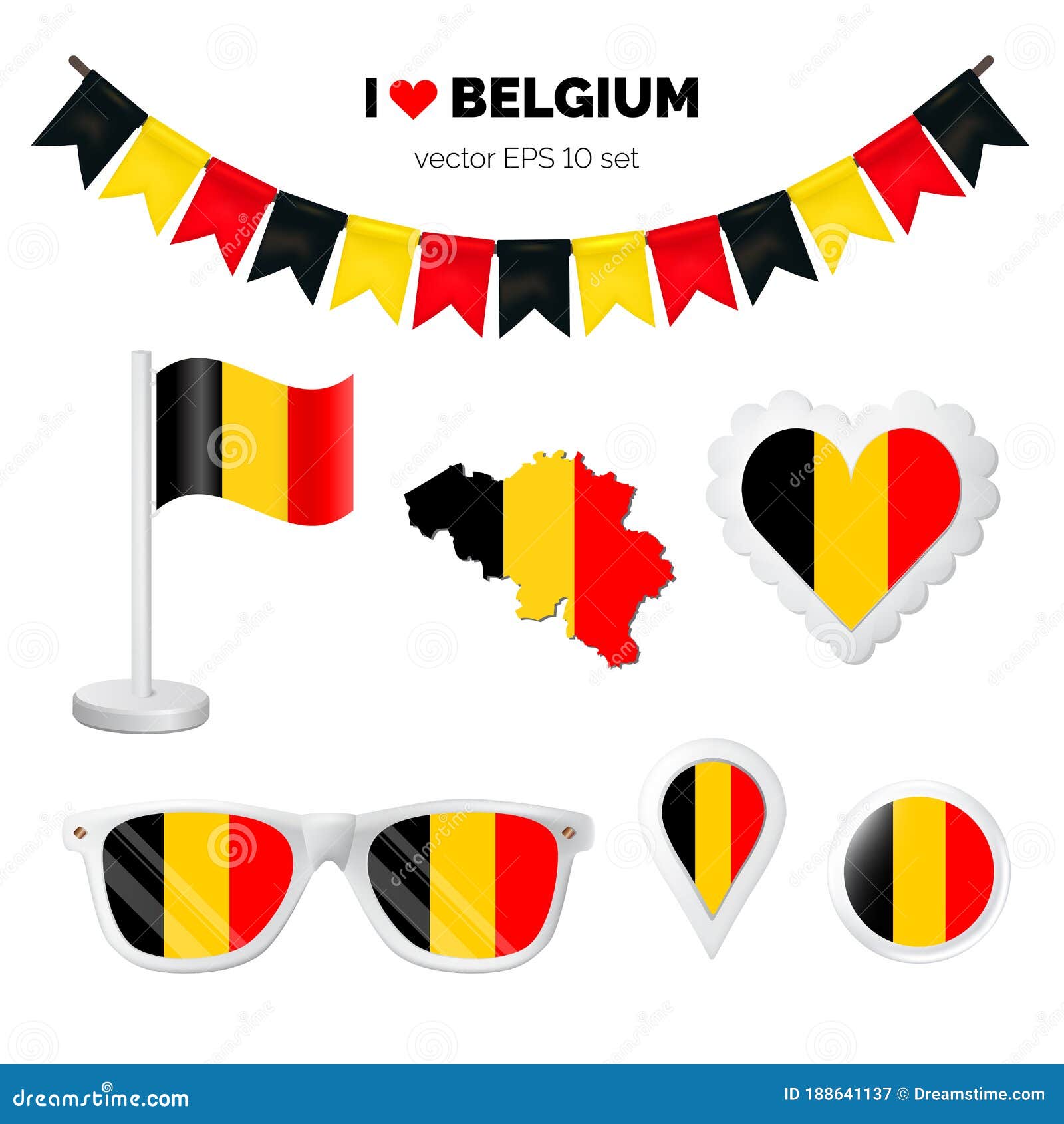 Belgium symbol set stock vector. Illustration of culture - 188641137