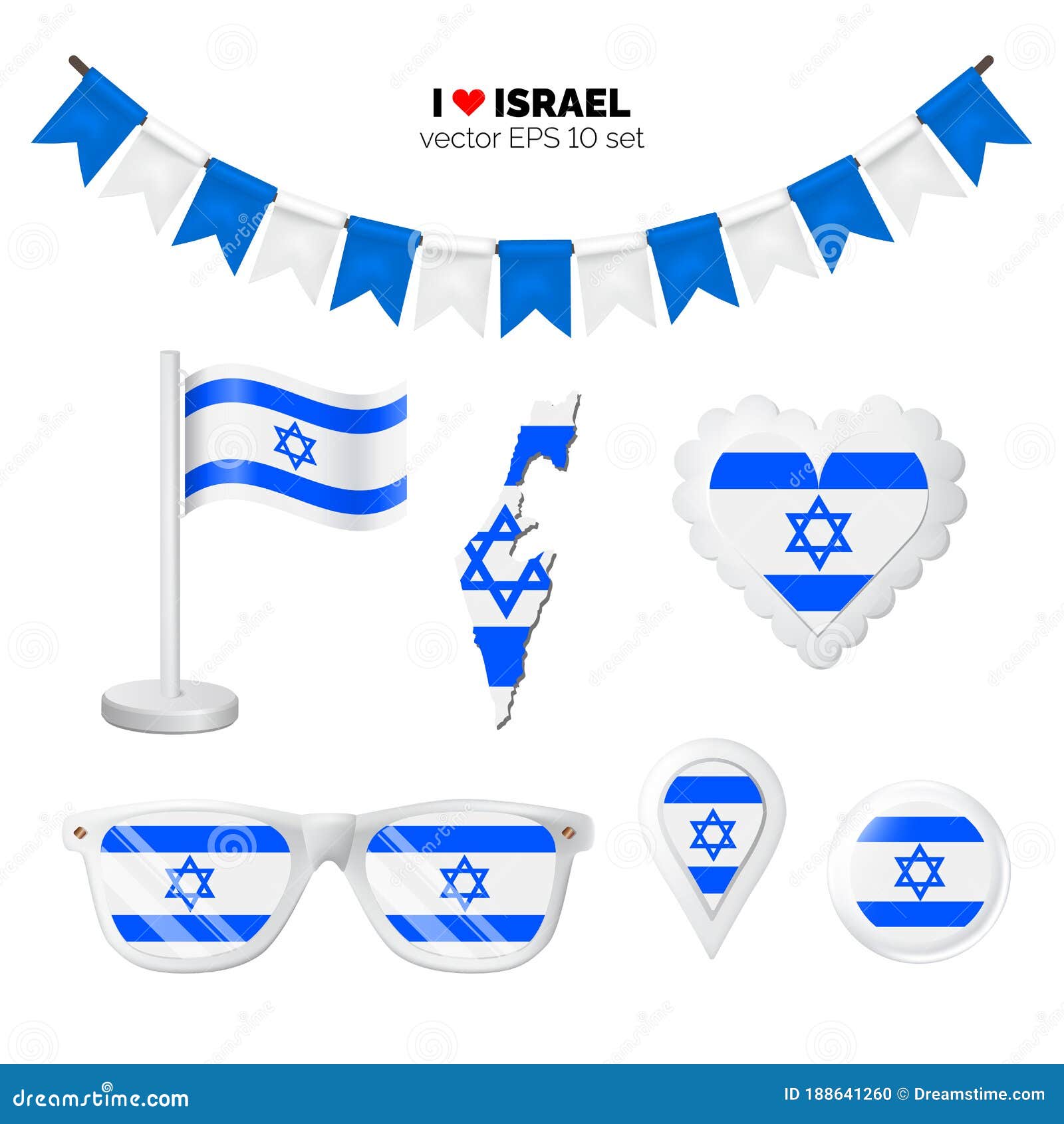 Israel symbol set stock vector. Illustration of eps10 - 188641260