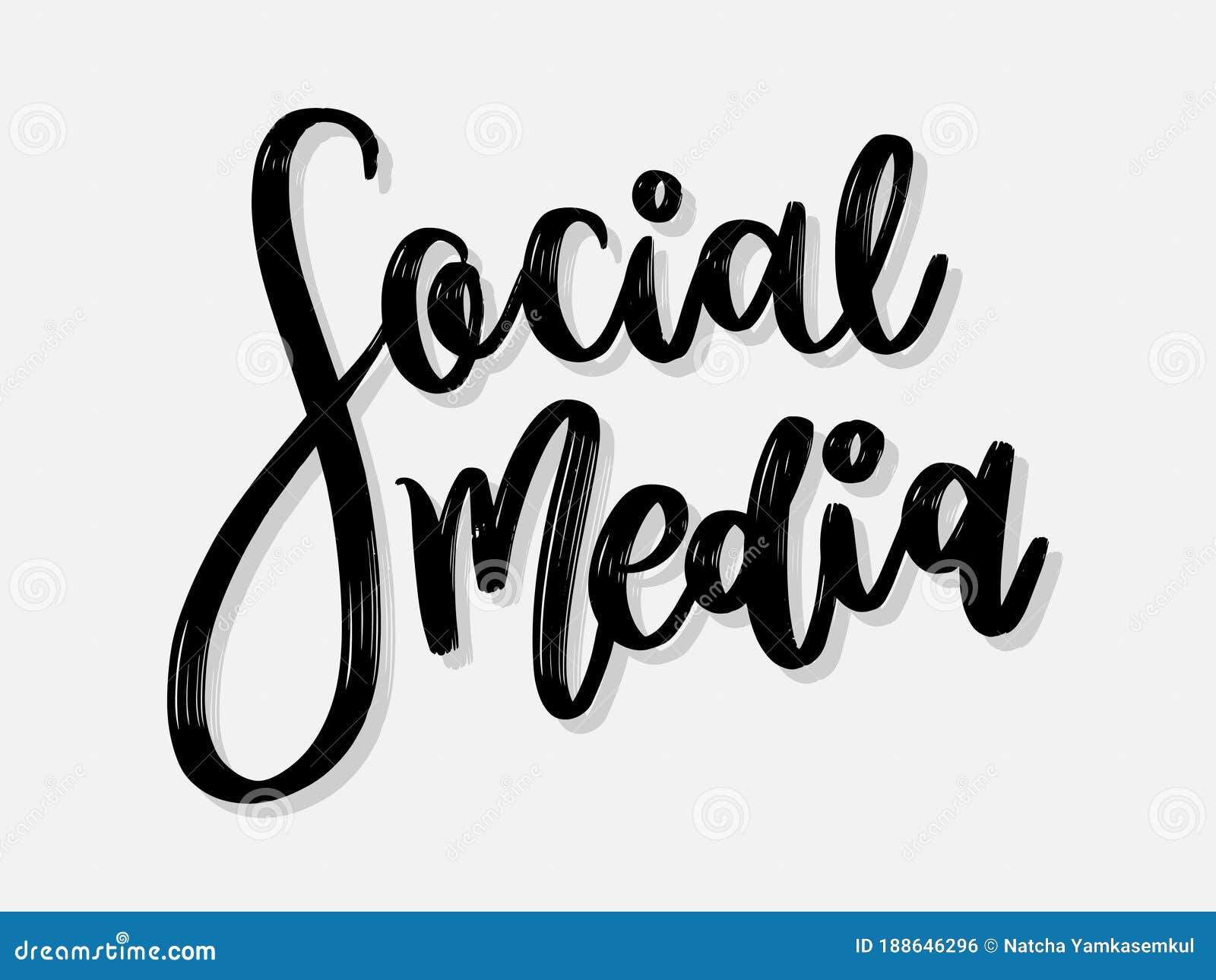 Social Media. Hand Written Lettering Isolated on White Background ...
