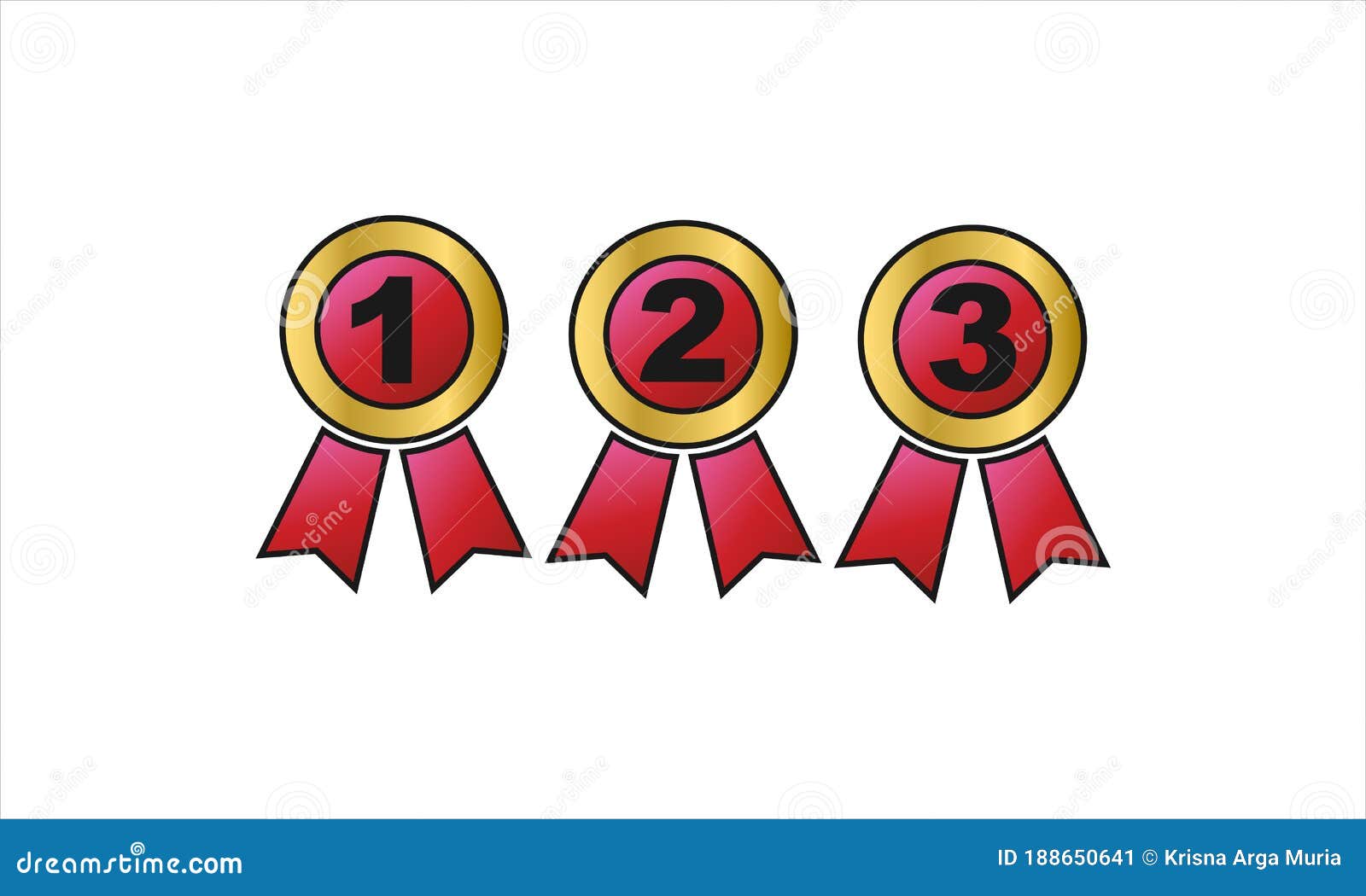 Winner 1, 2, 3, Congratulations Award Stock Vector - Illustration of ...