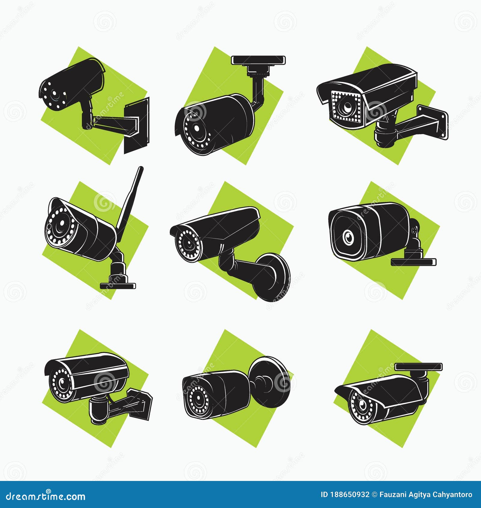 Silhouette CCTV Set Icon - Indoor CCTV, Outdoor CCTV, Wireless CCTV ...
