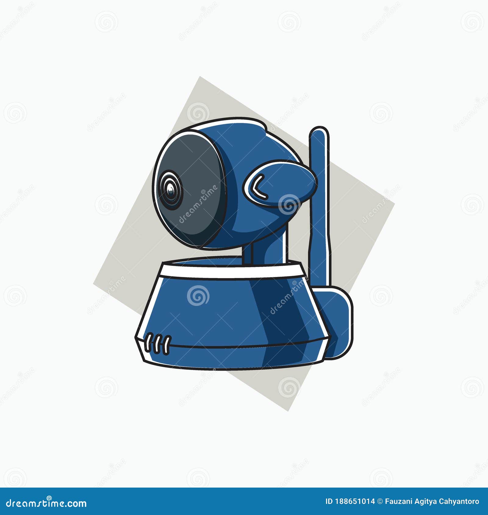 Wireless Indoor CCTV with Antenna Icon - Blue Color - Icon, Symbol ...