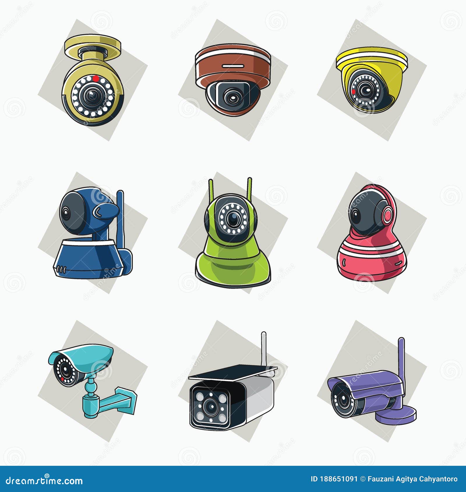 Outdoor CCTV, Indoor CCTV, Wireless CCTV Icon Light Yellow, Brown ...