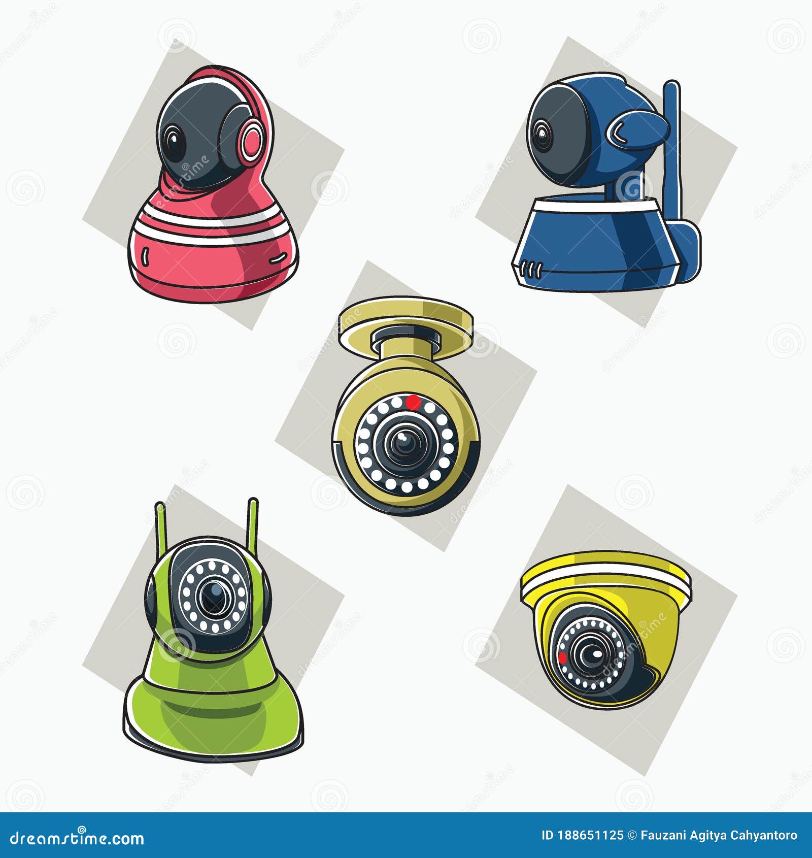 Indoor CCTV, Wireless CCTV Icon Light Yellow, Yellow, Blue, Green, Pink ...